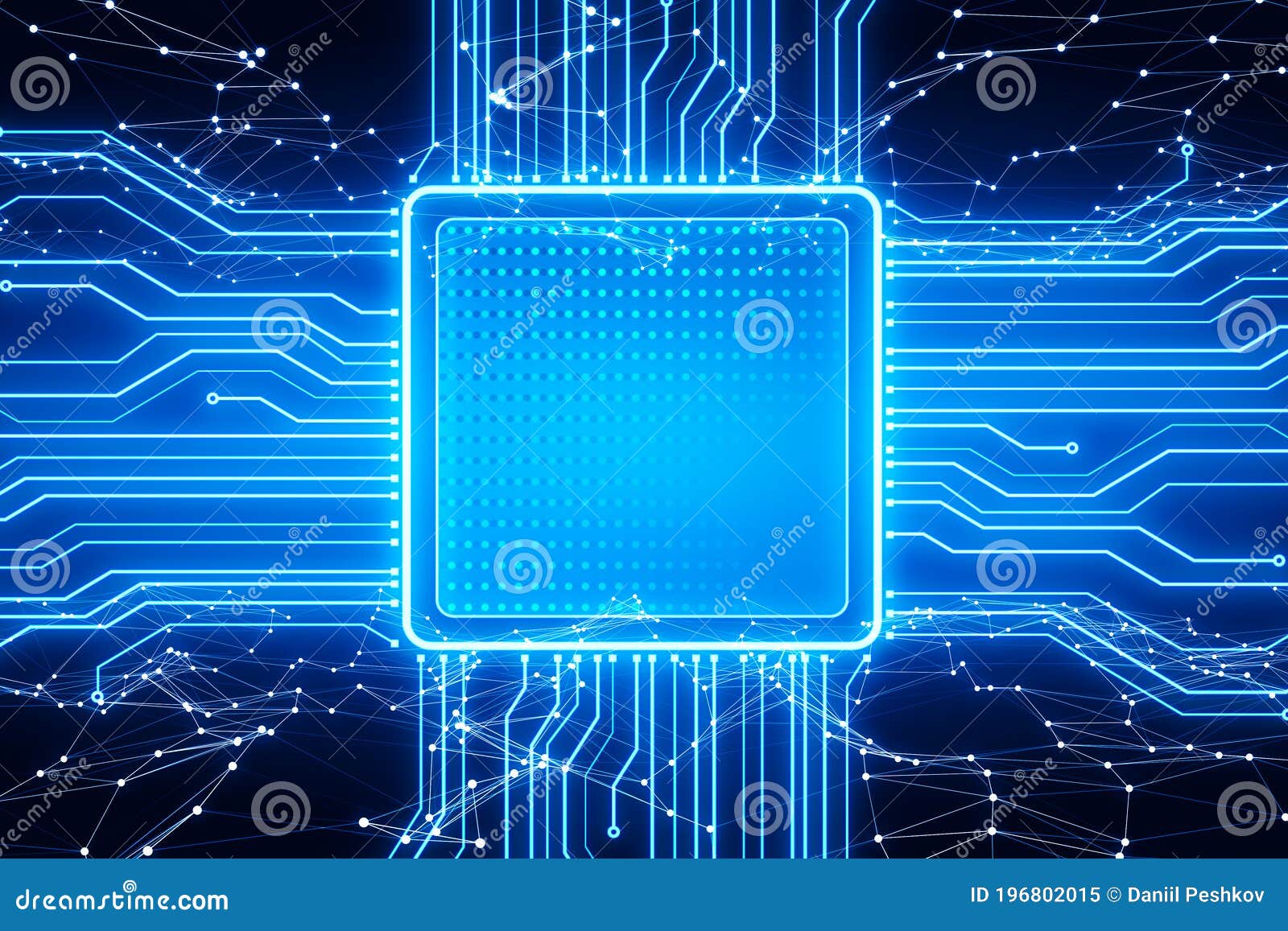 Digital Microchip on Abstract Background Stock Illustration ...