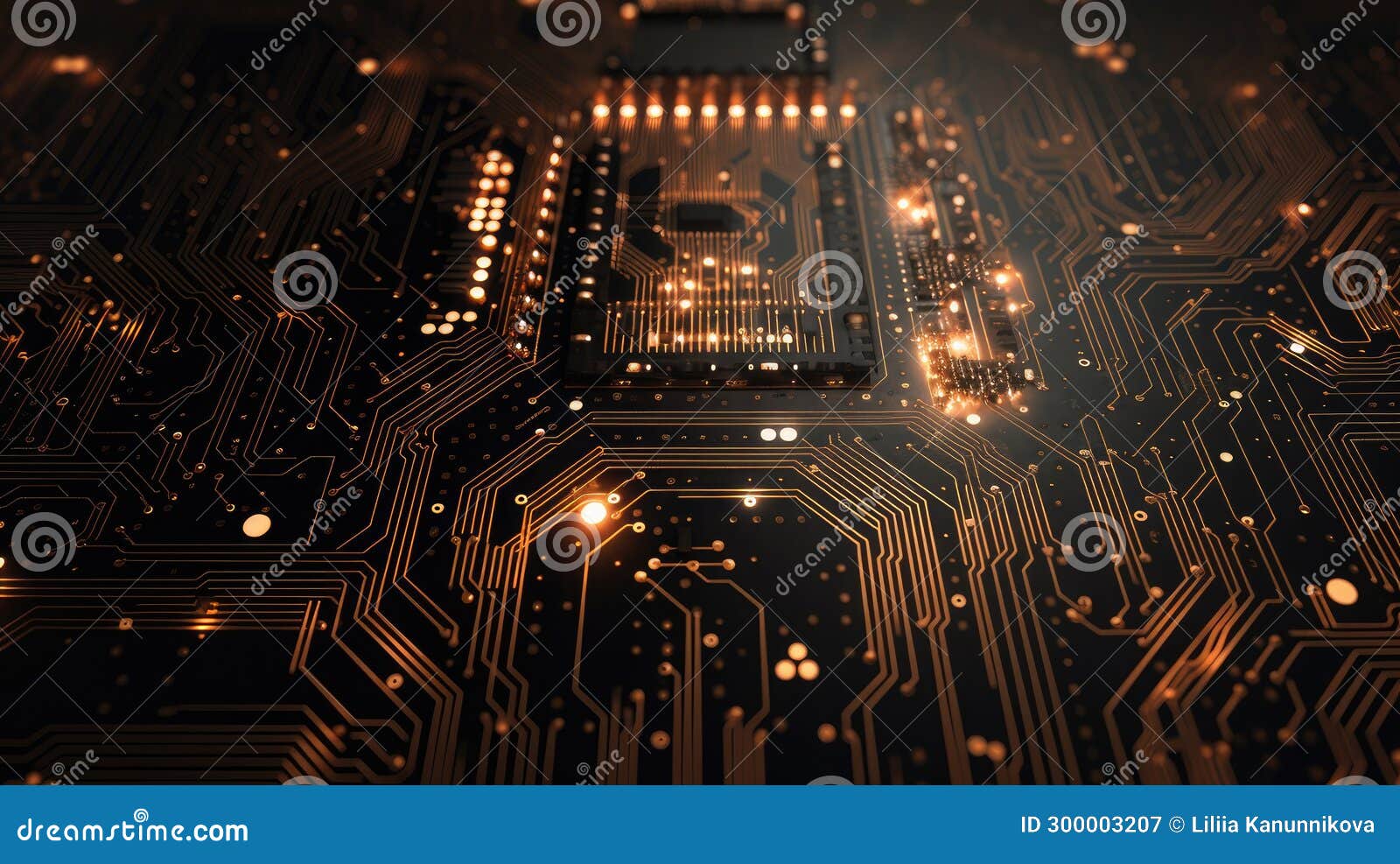 A Digital Microcircuit, Presenting a Background Technology Motherboard ...