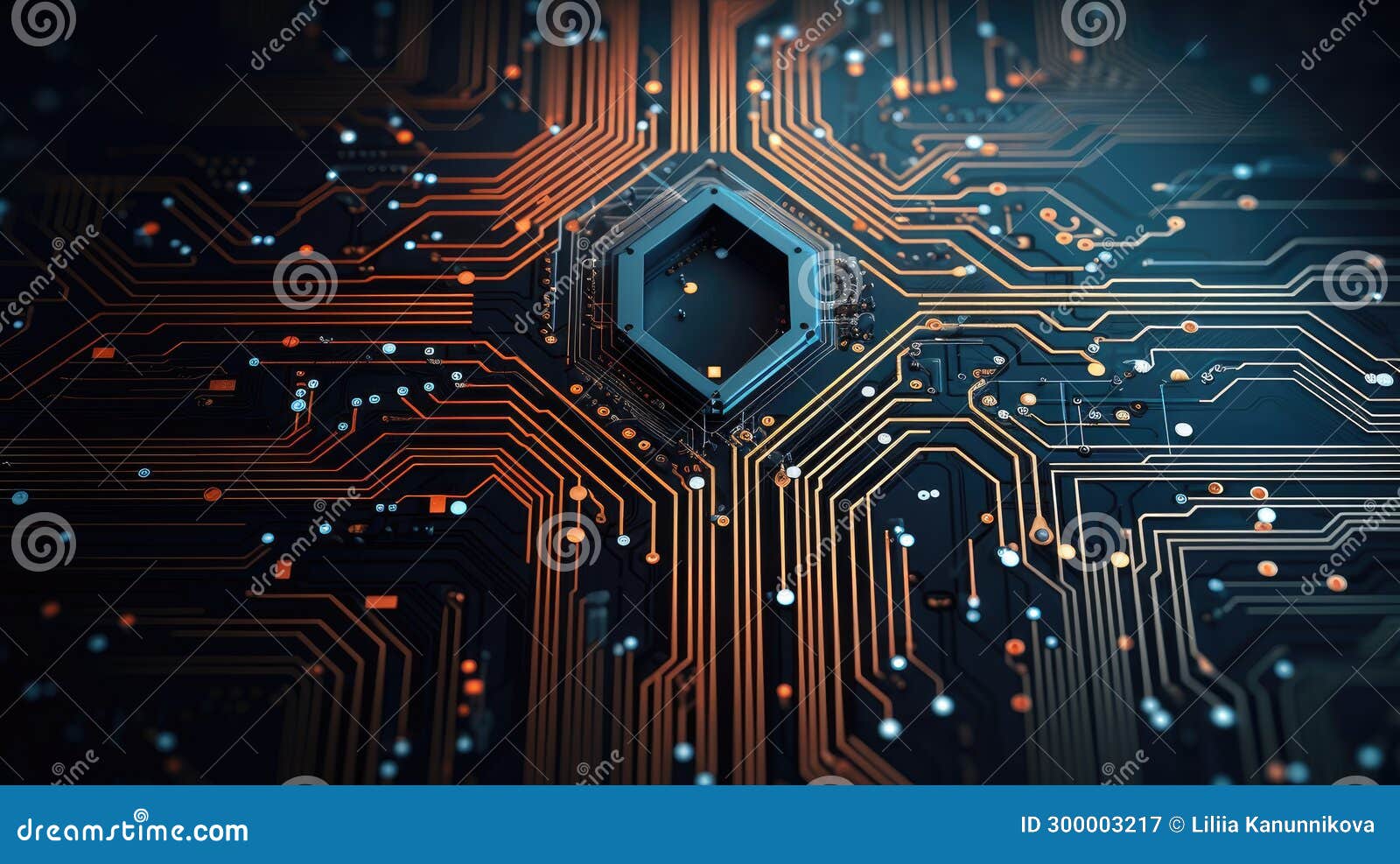 A Digital Microcircuit, Presenting a Background Technology Motherboard ...