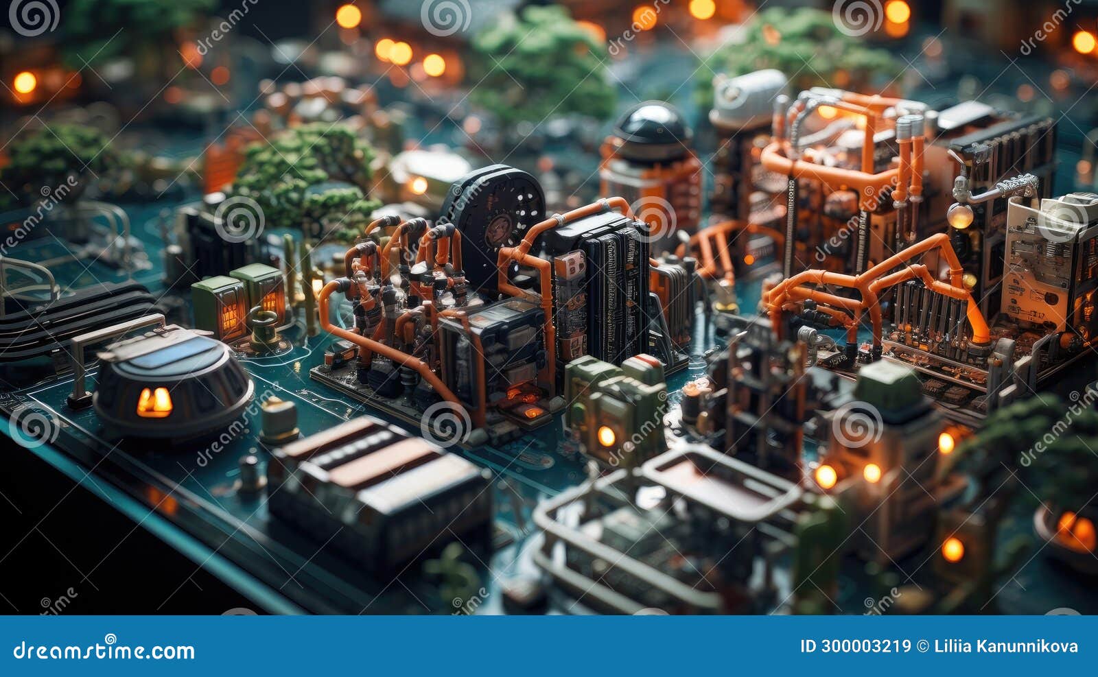 A Digital Microcircuit, Presenting a Background Technology Motherboard ...