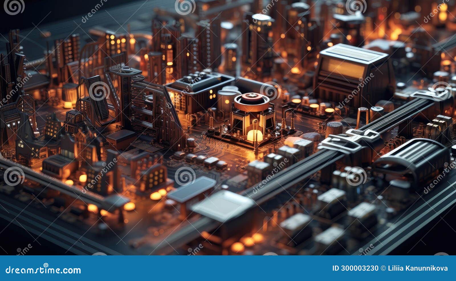 A Digital Microcircuit, Presenting a Background Technology Motherboard ...