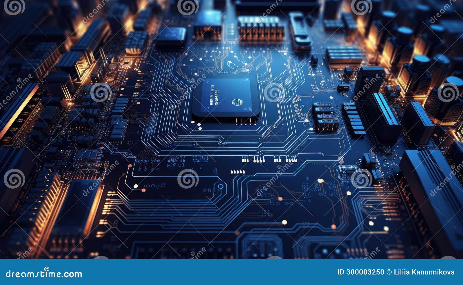 A Digital Microcircuit, Presenting a Background Technology Motherboard ...