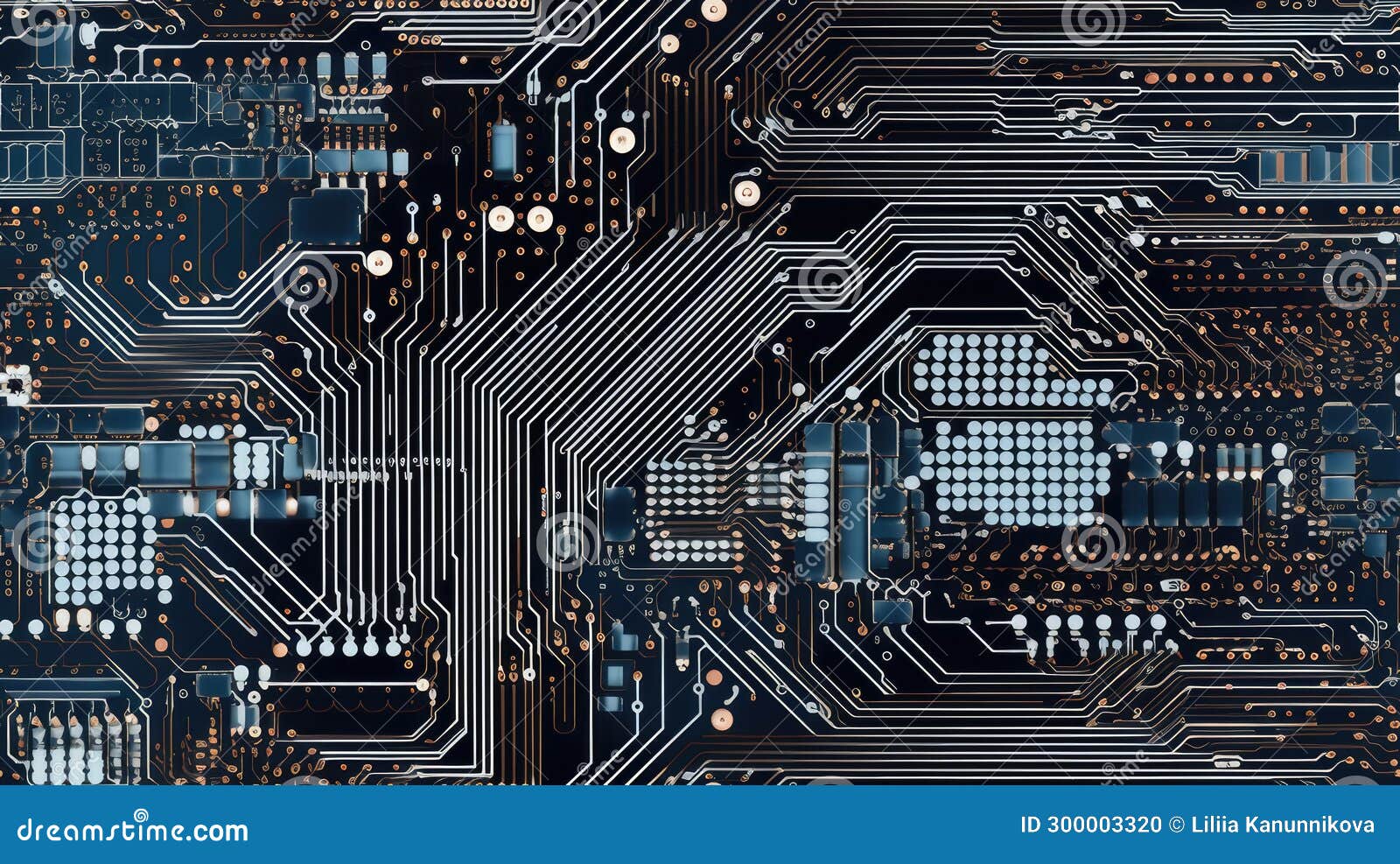 A Digital Microcircuit, Presenting a Background Technology Motherboard ...