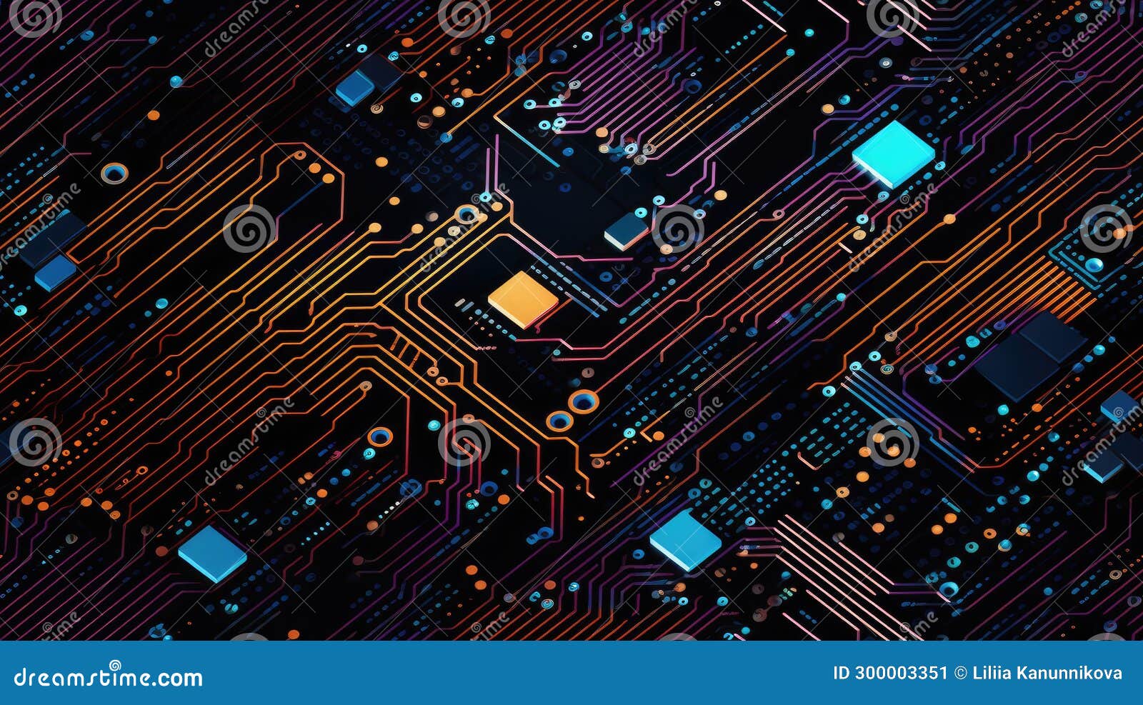 A Digital Microcircuit, Presenting a Background Technology Motherboard ...