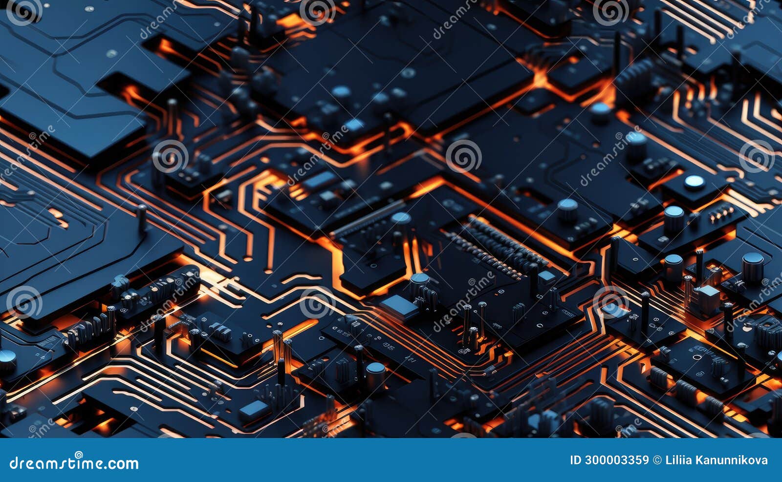 A Digital Microcircuit, Presenting a Background Technology Motherboard ...