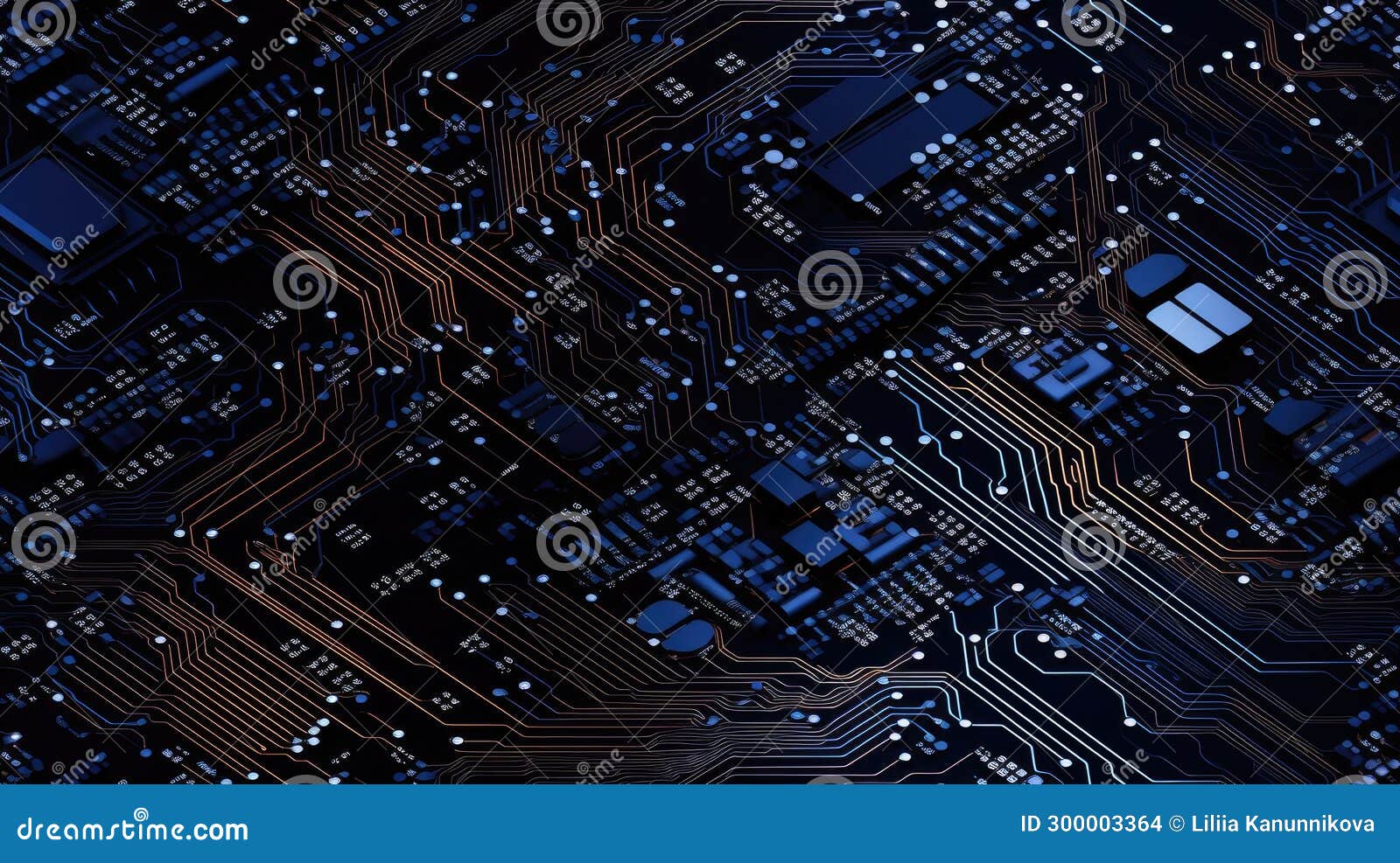 A Digital Microcircuit, Presenting a Background Technology Motherboard ...