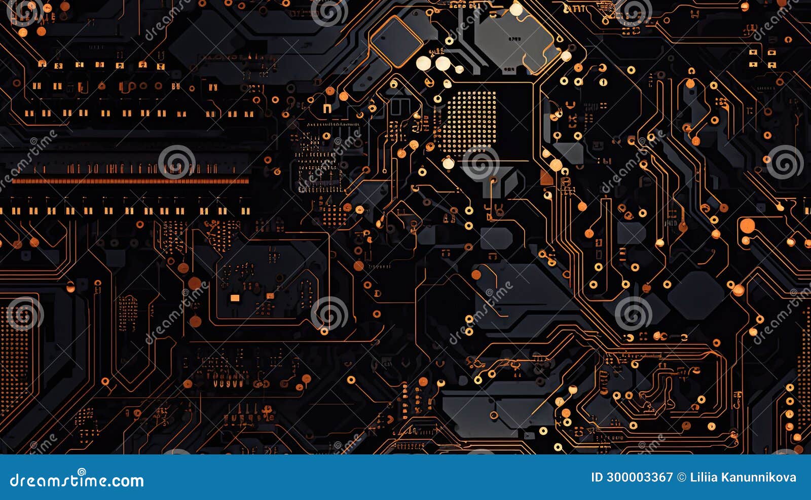 A Digital Microcircuit, Presenting a Background Technology Motherboard ...