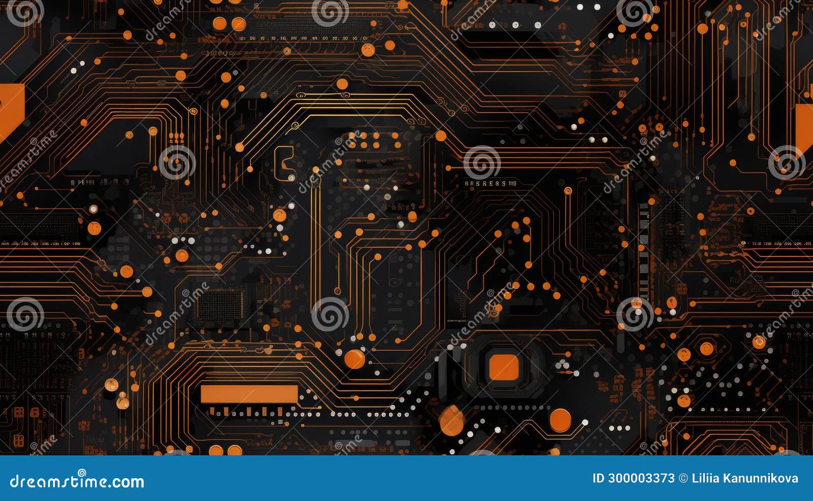 A Digital Microcircuit, Presenting a Background Technology Motherboard ...