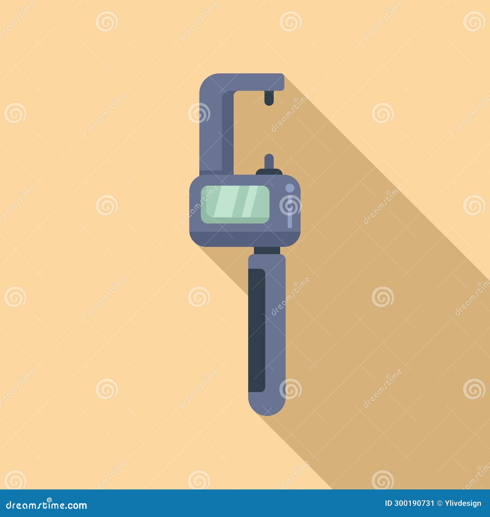 Digital Micrometer Device Icon Flat Vector. Laboratory Tool Stock ...