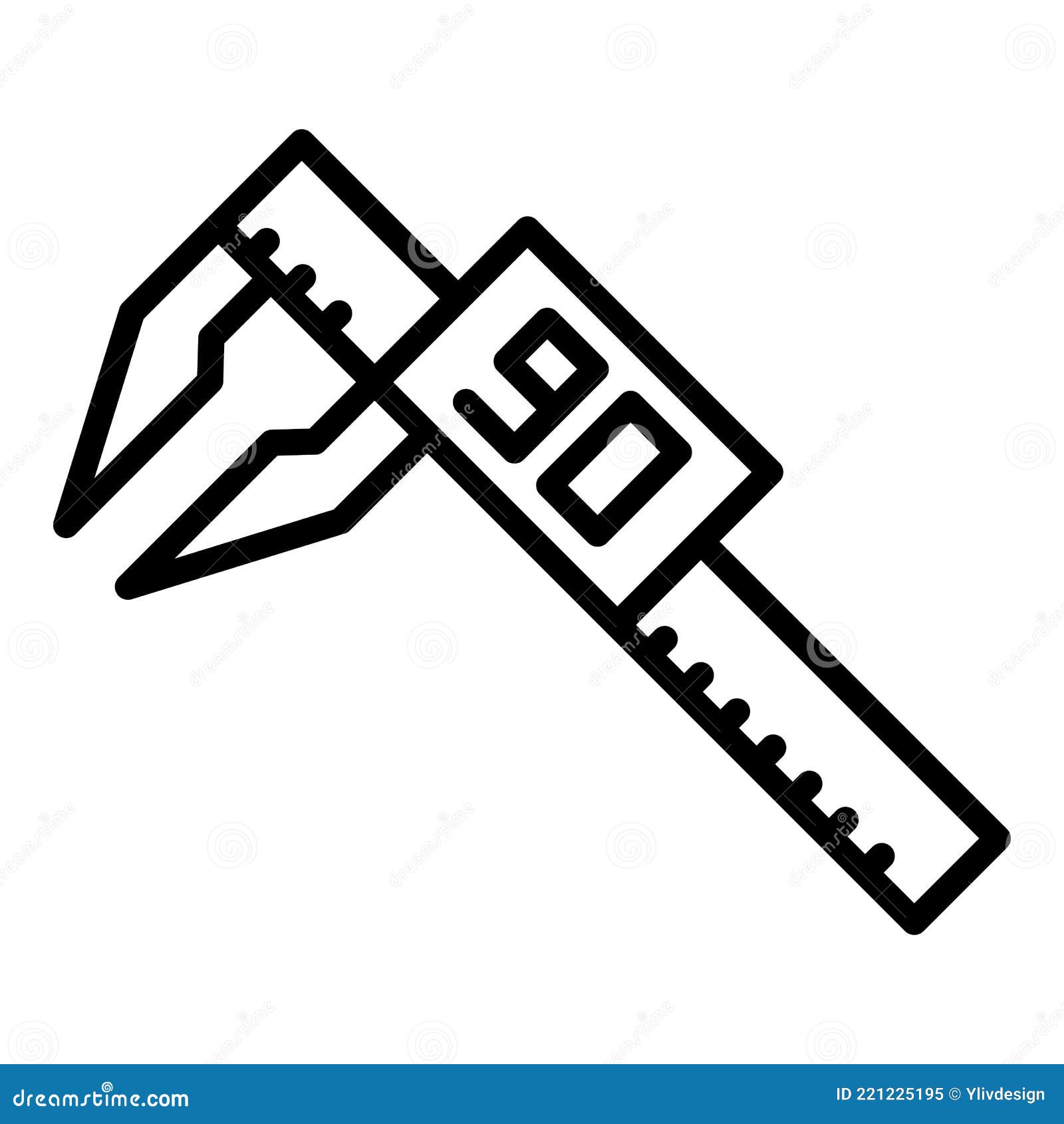 Digital Micrometer Display Icon, Outline Style Stock Vector ...