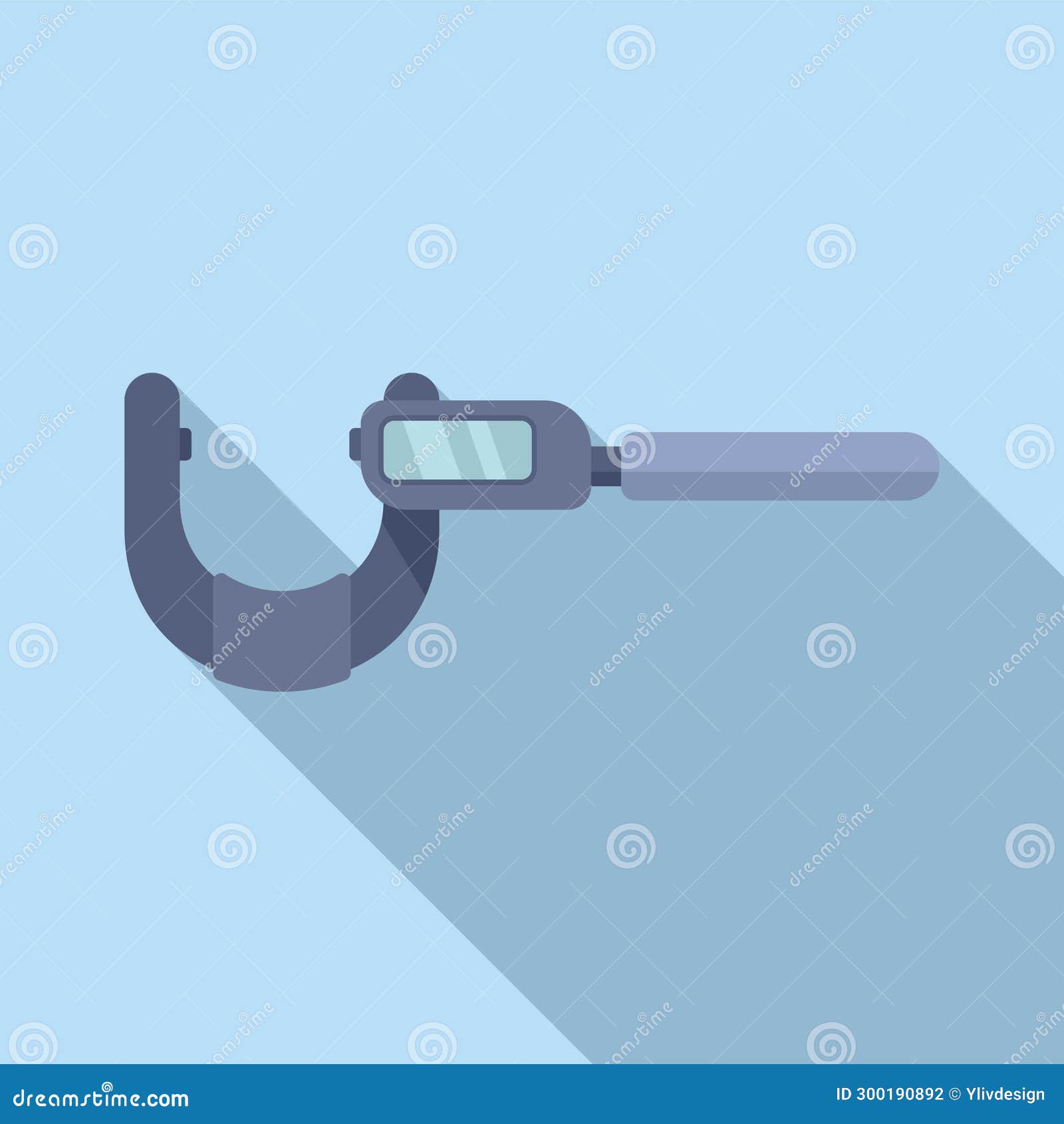 Digital Micrometer Gauge Icon Flat Vector. Vernier Scale Object Stock Illustration ...