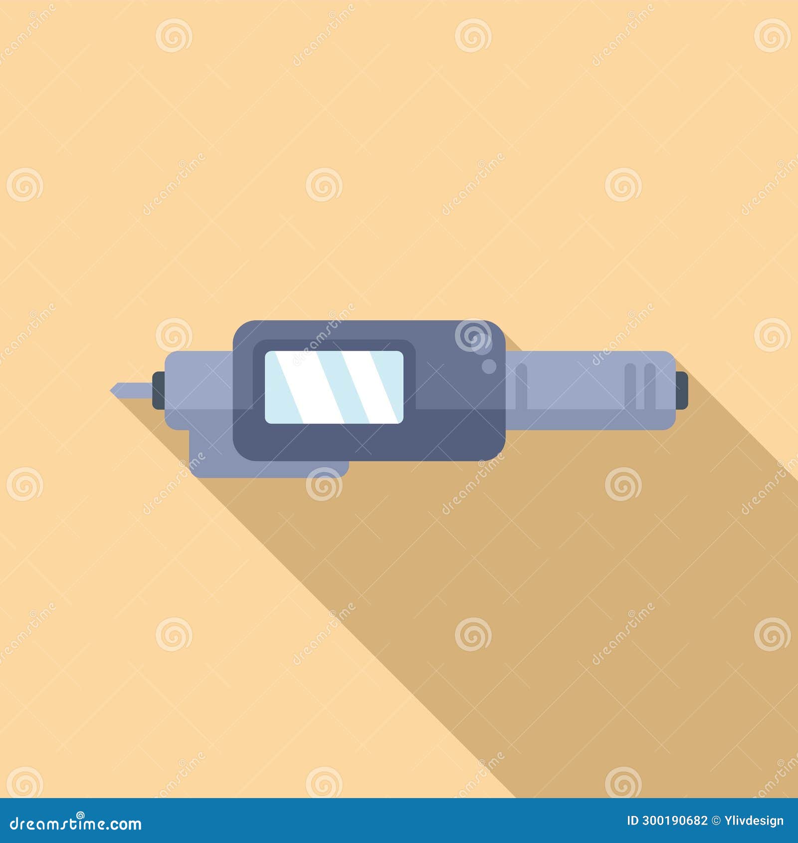 Digital Micrometer Icon Flat Vector. Caliper Ruler Stock Illustration ...