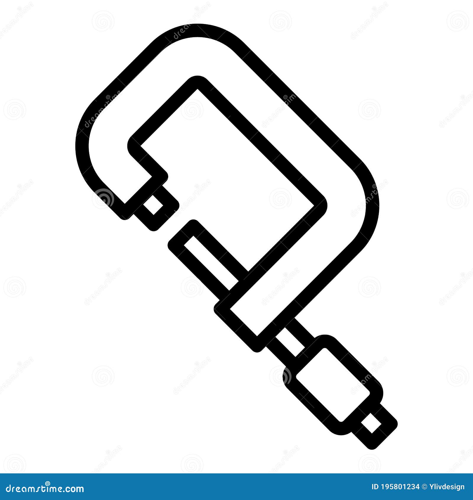 Digital Micrometer Icon, Outline Style Stock Vector - Illustration of ...