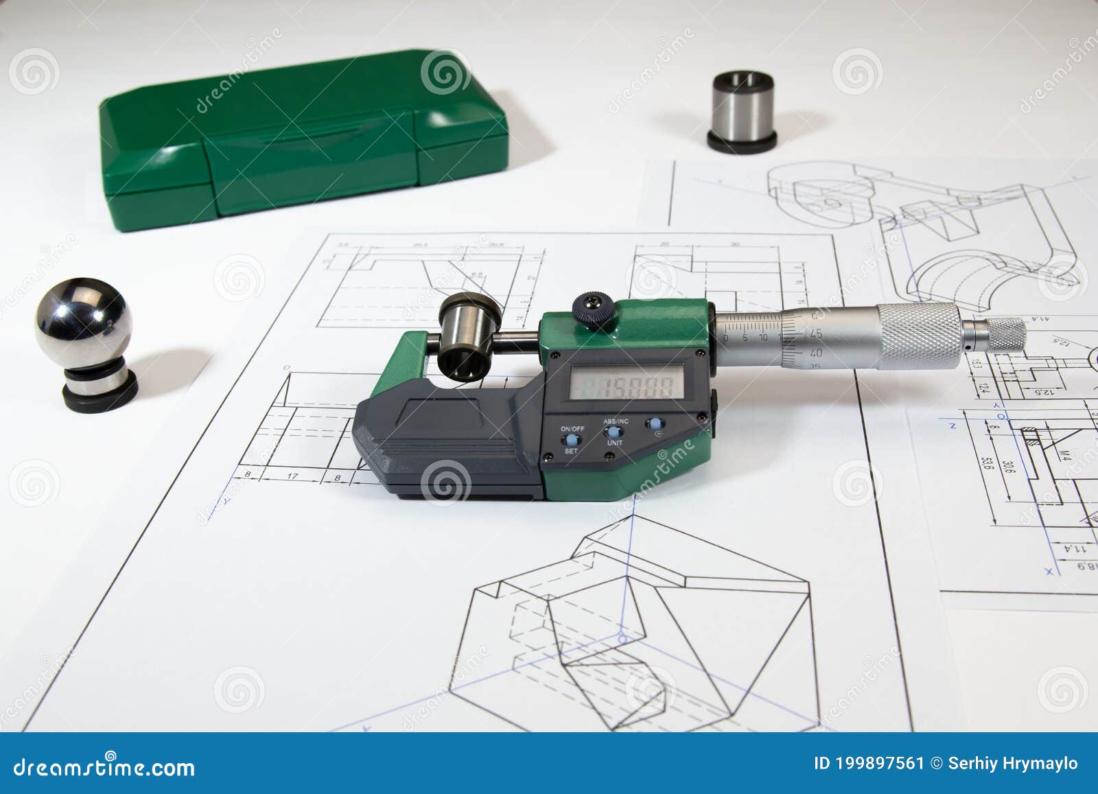 Digital Micrometer With Adjustable Pressure Measurement With Steel ...