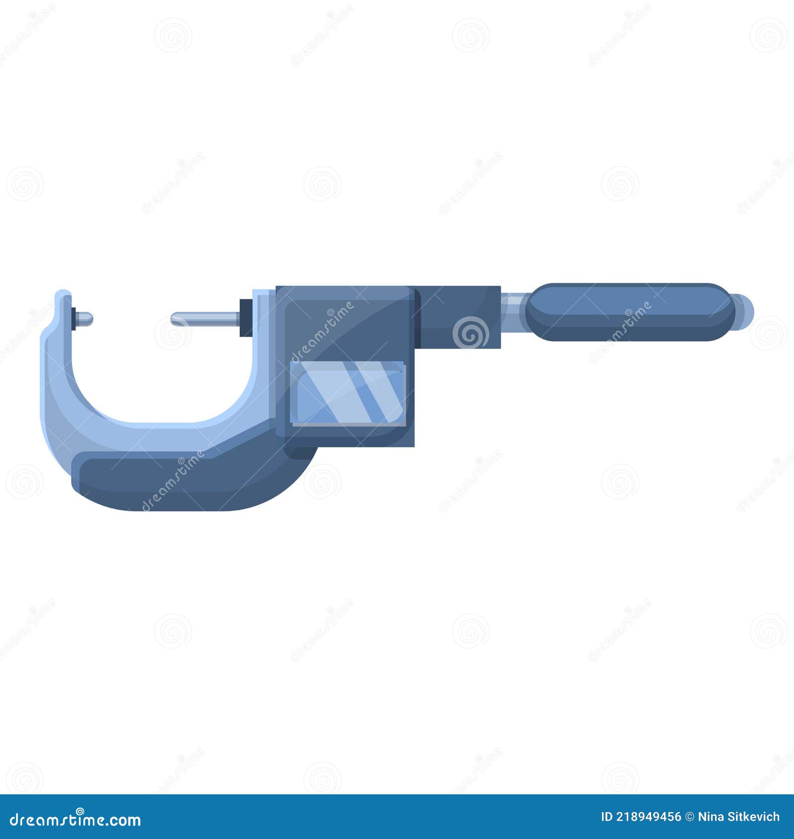 Digital Micrometer Machining Icon, Cartoon Style Vector Illustration ...