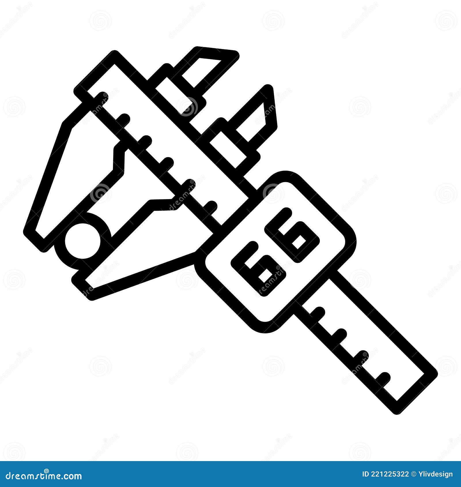 Digital Micrometer Metal Icon, Outline Style Stock Vector ...
