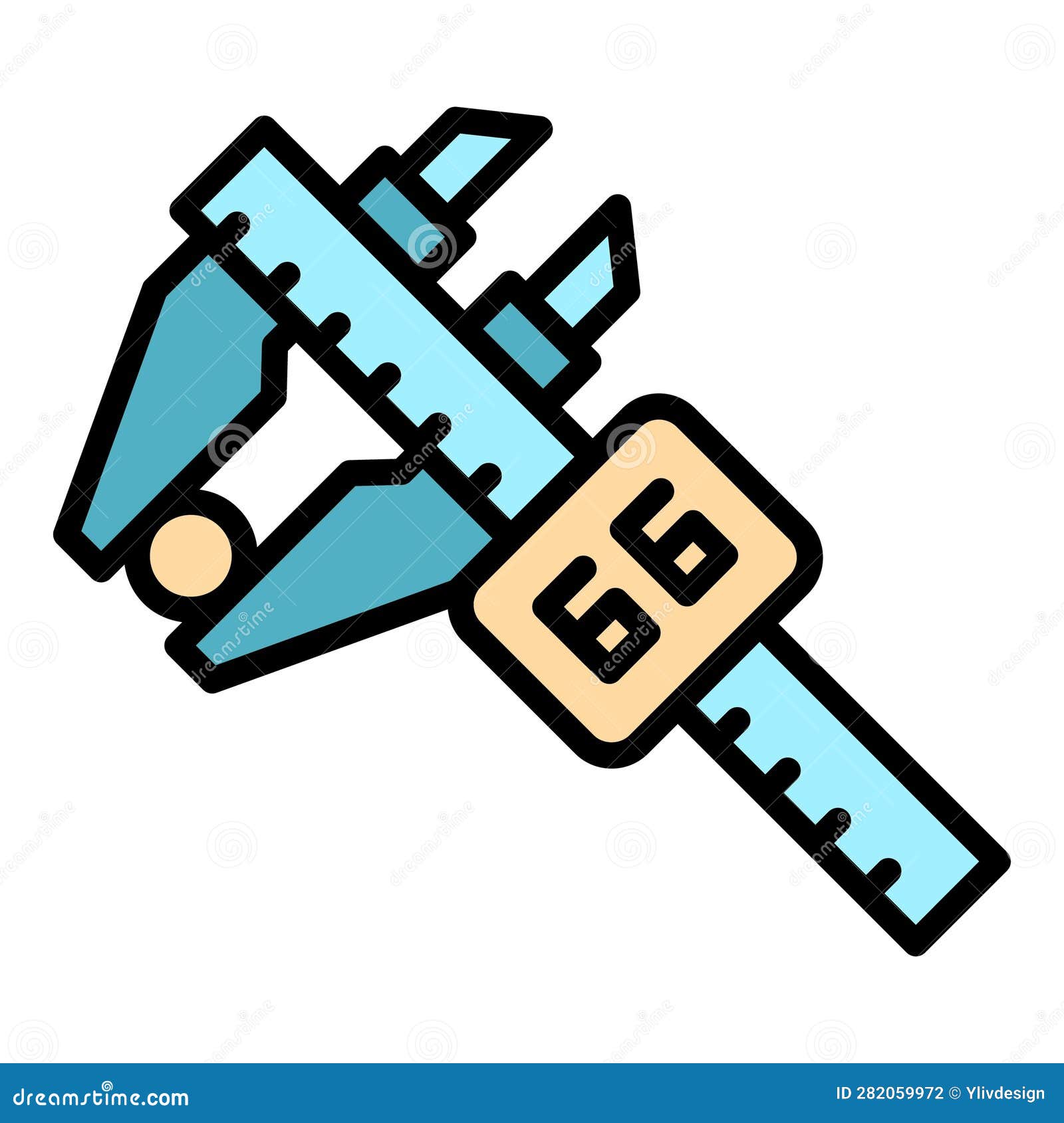 Digital Micrometer Metal Icon Vector Flat Stock Illustration - Illustration of color, steel ...