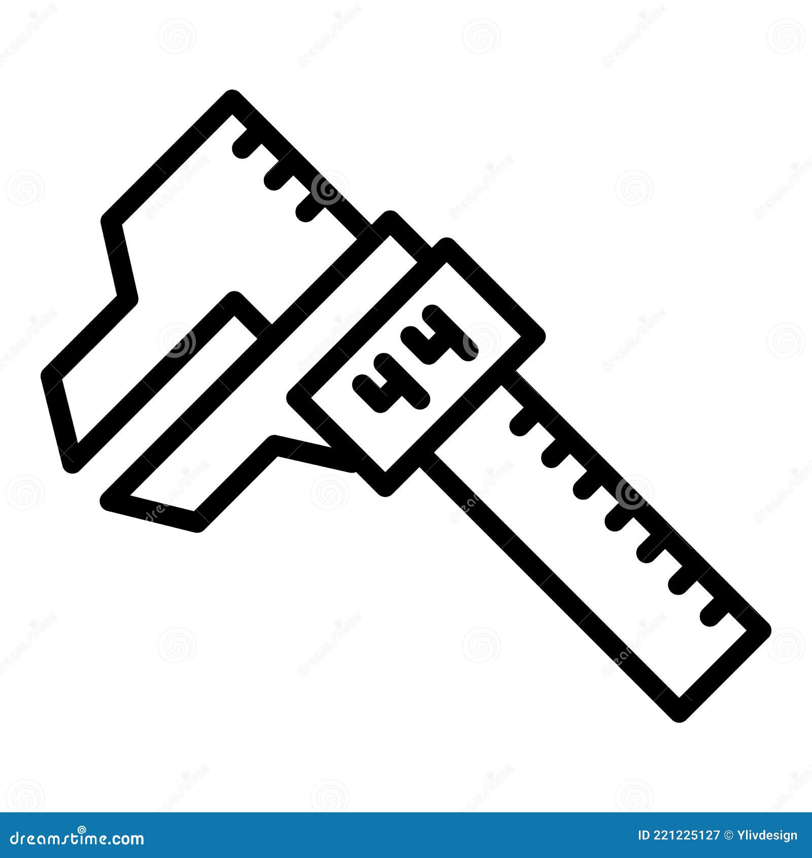 Digital Micrometer Ruler Icon, Outline Style Stock Vector ...
