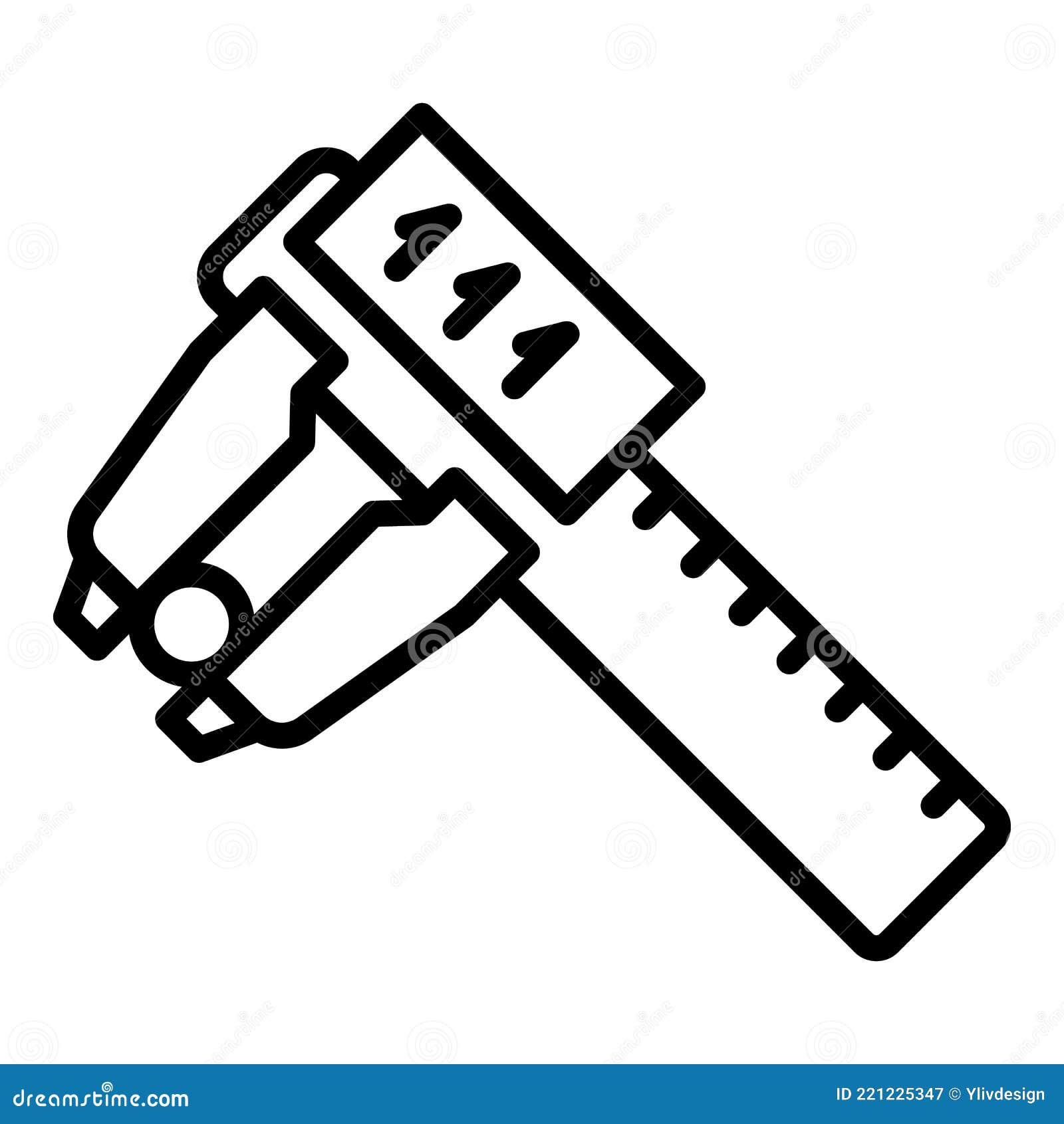 Digital Micrometer Scale Icon, Outline Style Stock Vector ...