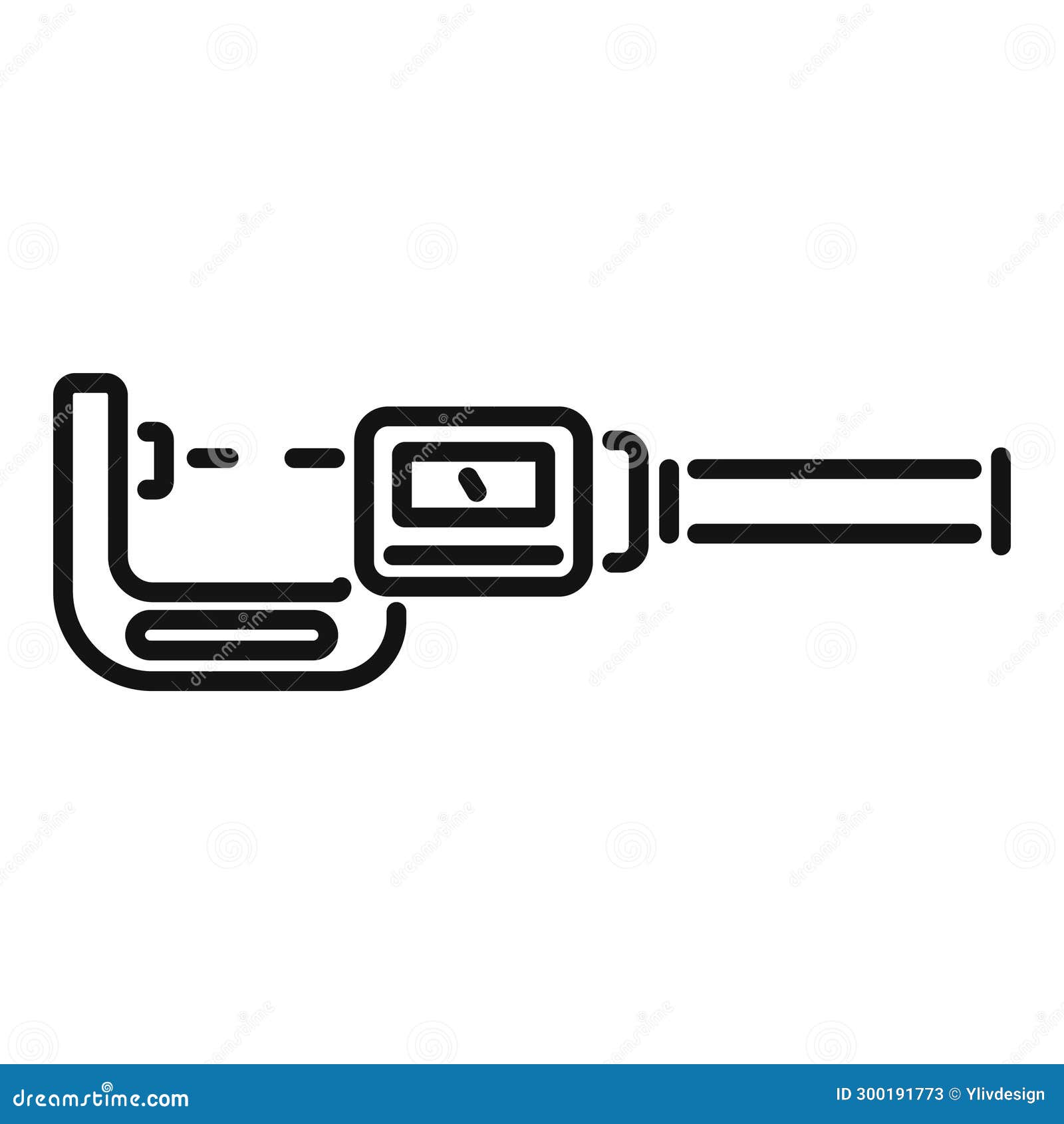 Digital Micrometer Tool Icon Outline Vector. Vernier Scale Stock ...