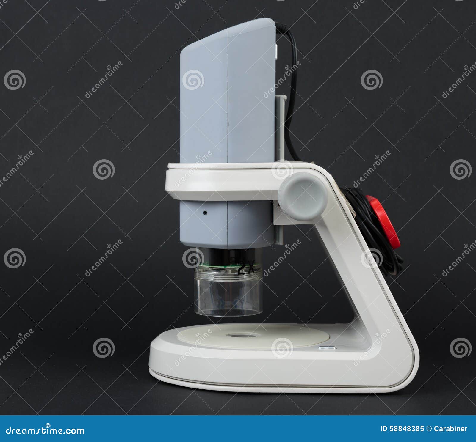 Digital Microscope on Gray Background Stock Image - Image of science ...
