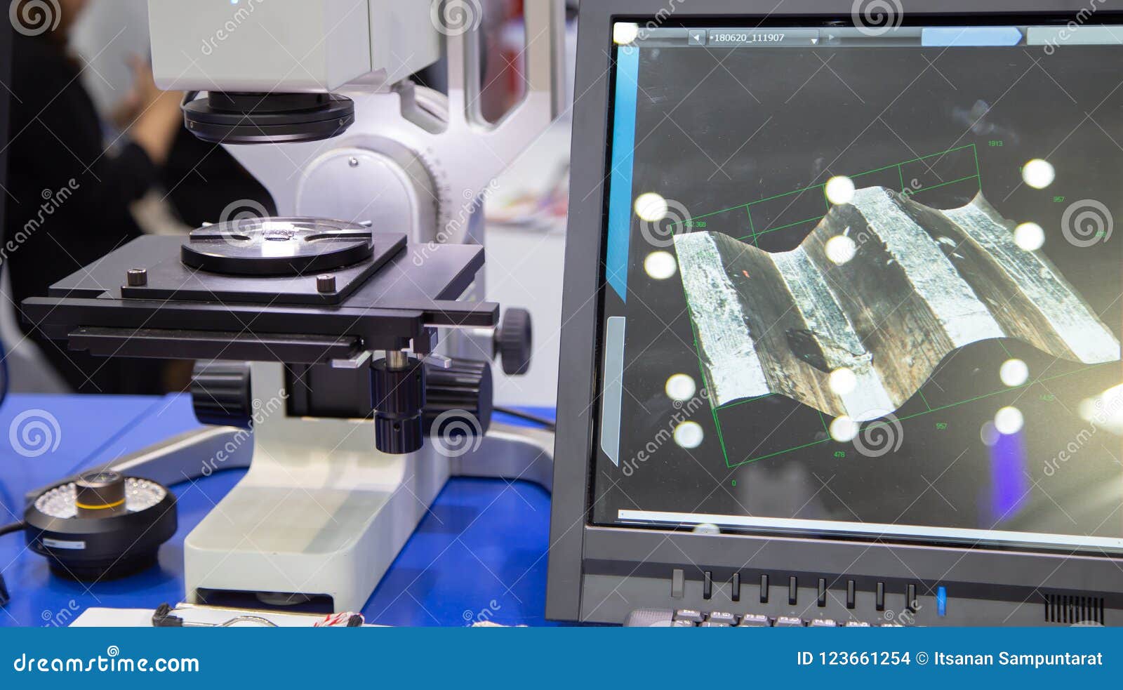 Digital Microscope Inspect Workpiece Stock Photo - Image of ...