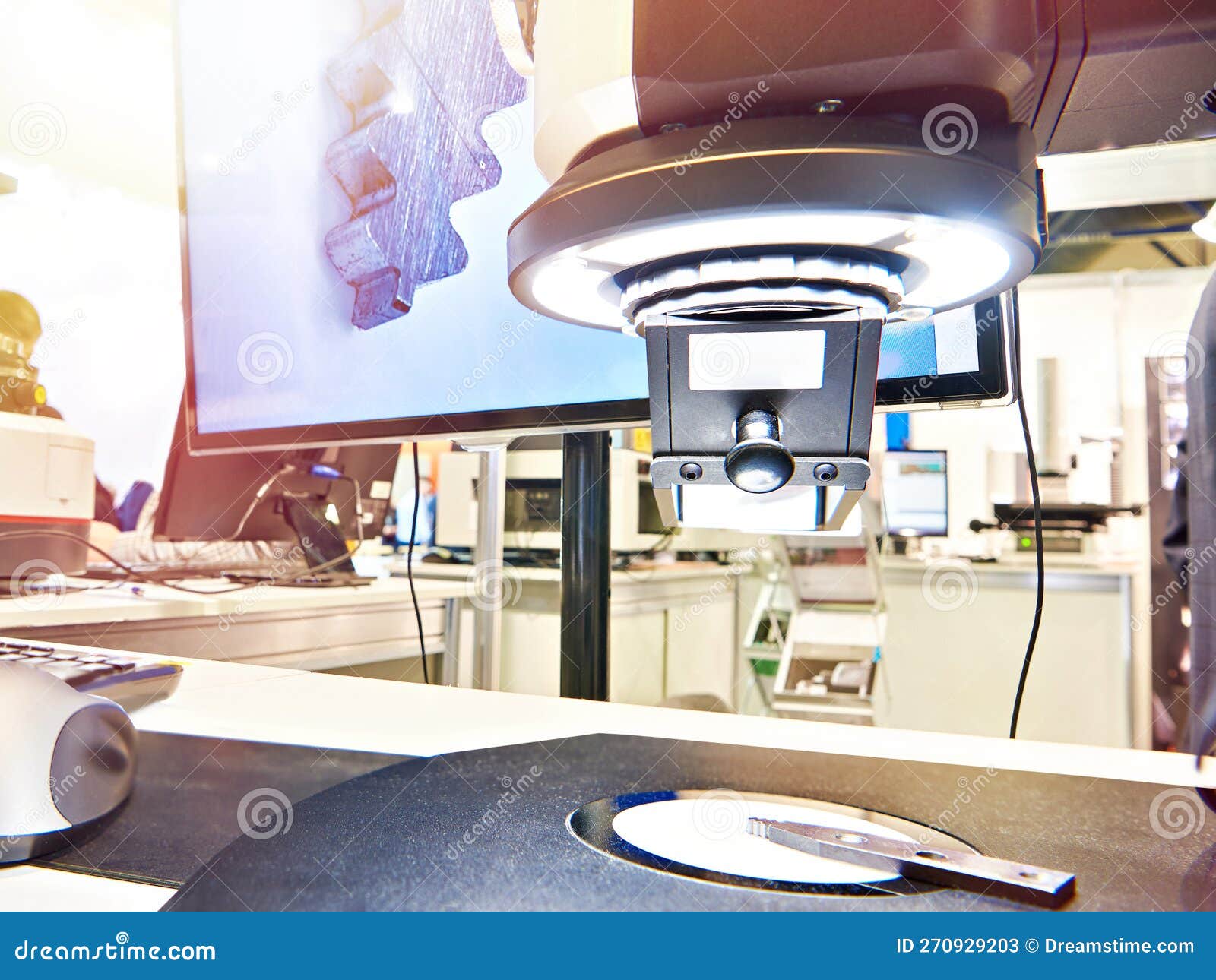 Digital Microscope and Measurement System Stock Image - Image of ...