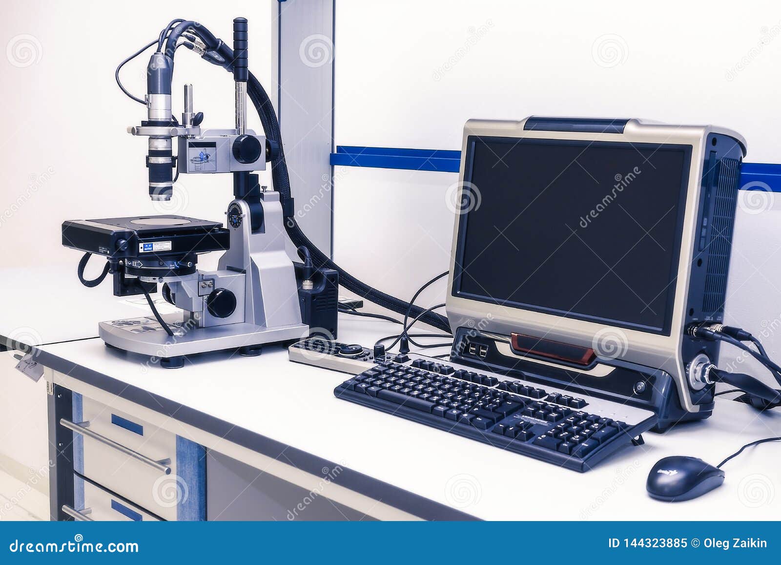 Digital Microscope with a Screen for Viewing Test Samples Stock Image ...