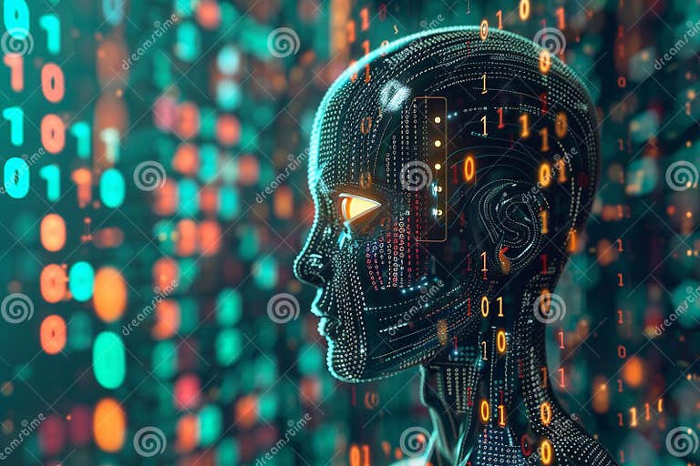 Digital Mind AI Representation Stock Illustration - Illustration of ...