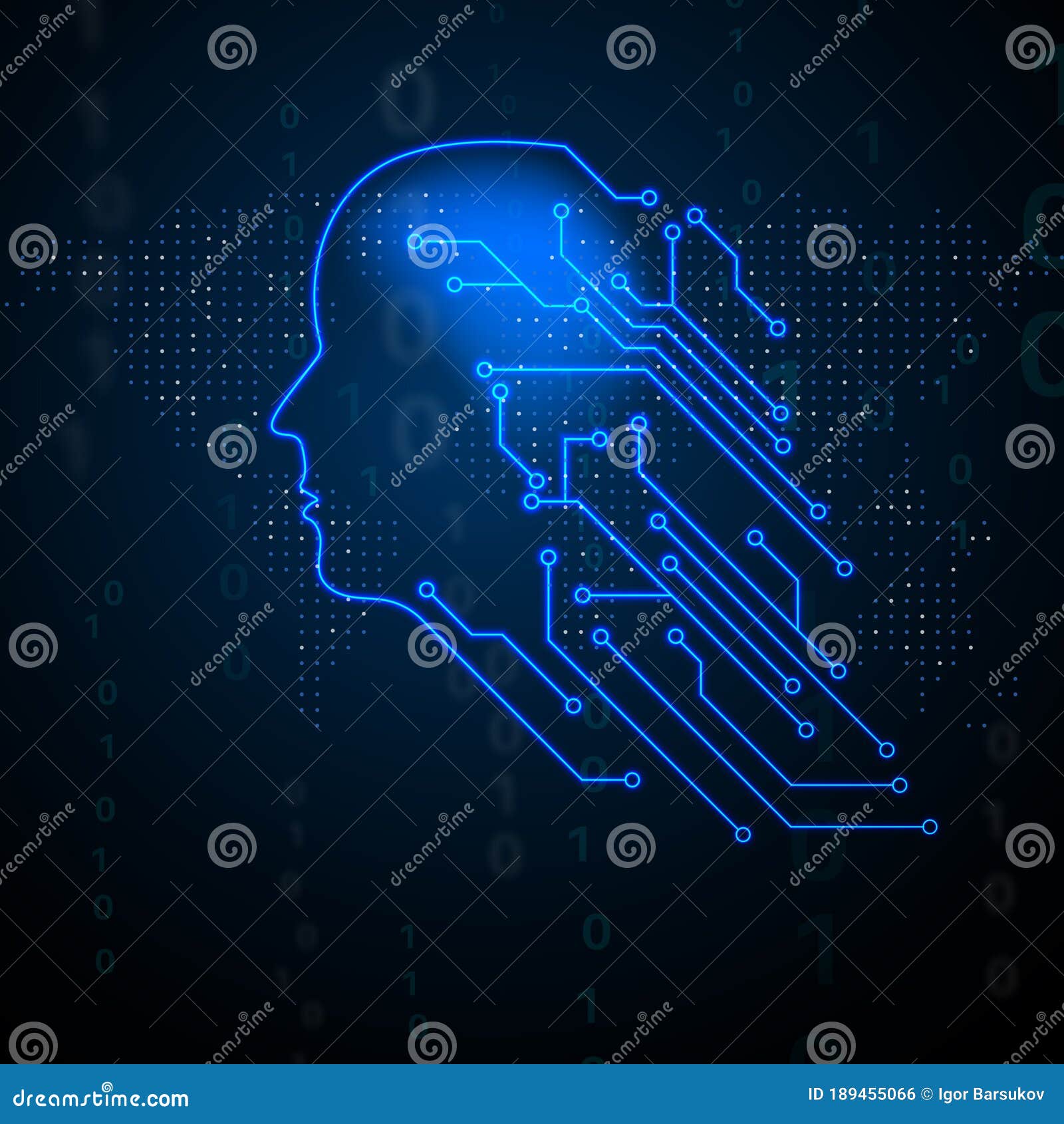 Digital mind stock vector. Illustration of human, bright - 189455066