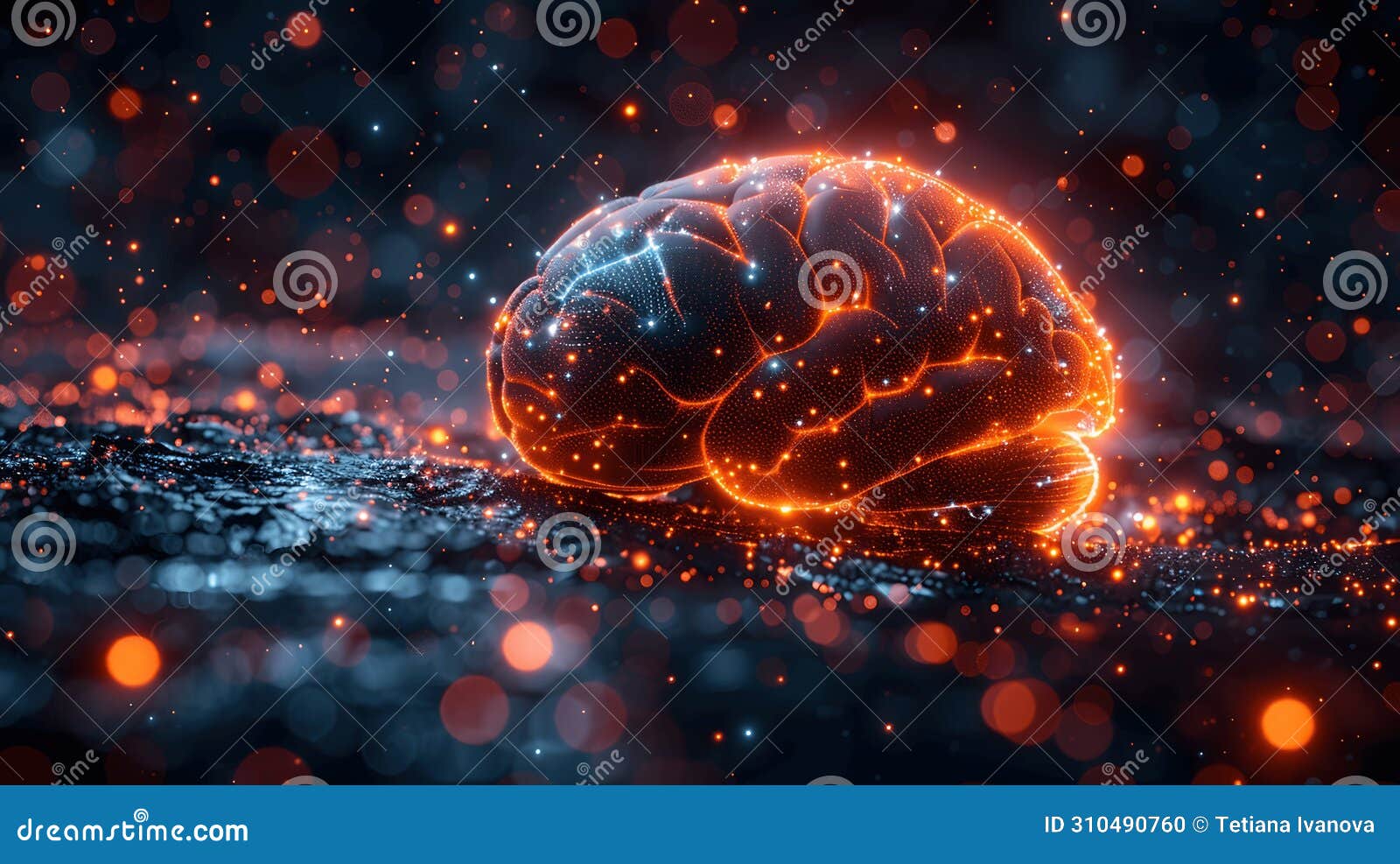 Digital Mind in Code, AI Intelligence Theme. Stock Illustration ...