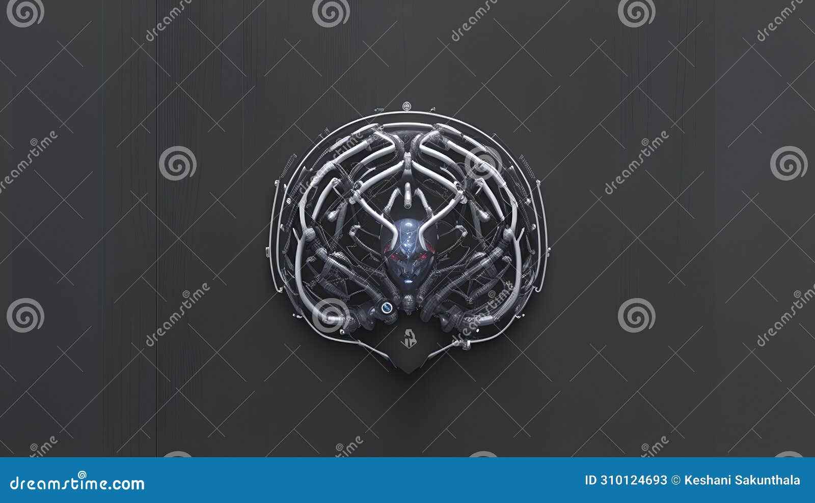 Digital Mind: Futuristic Robotic Brain Logo Design Stock Illustration ...