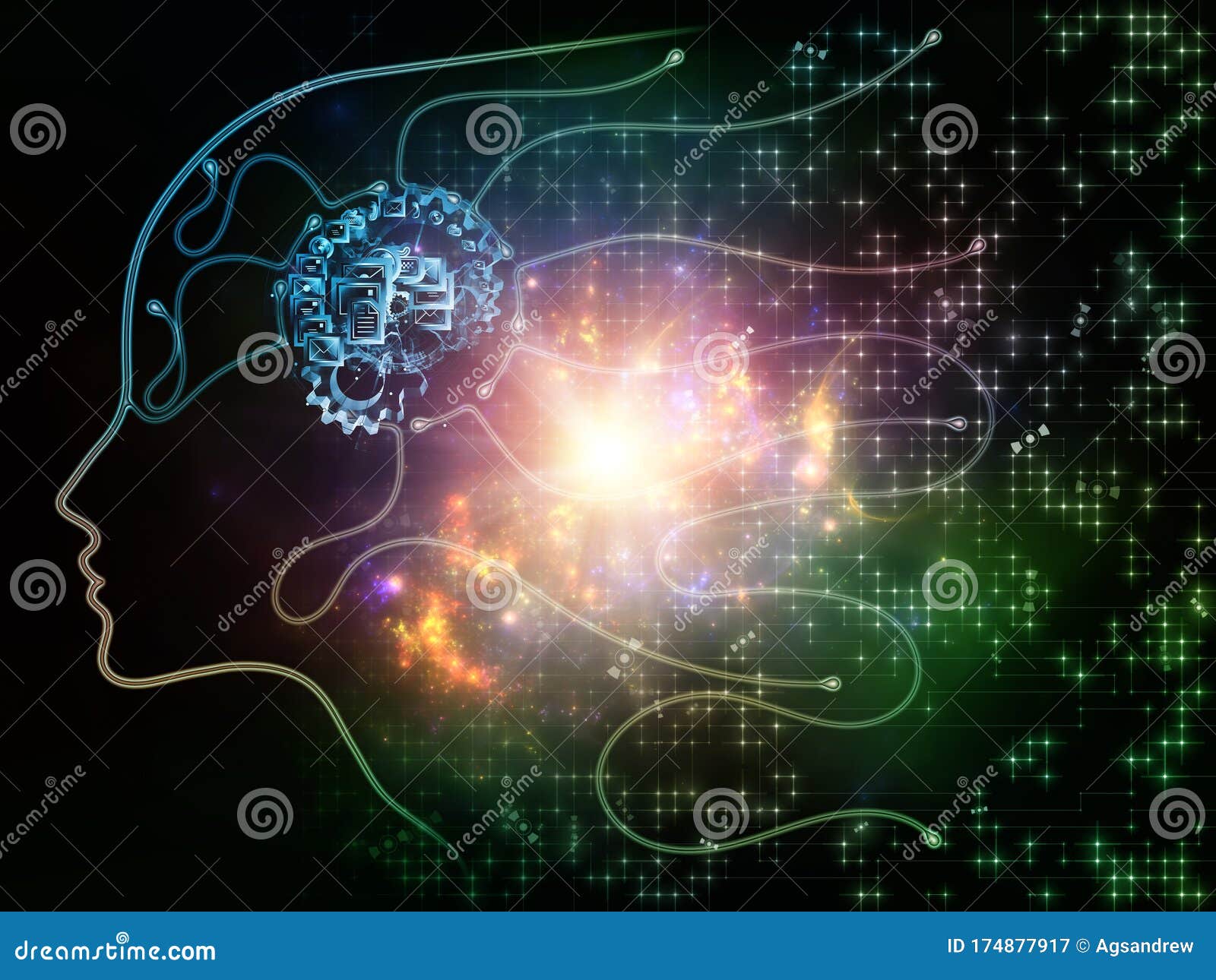 Digital Mind stock illustration. Illustration of intellect - 174877917