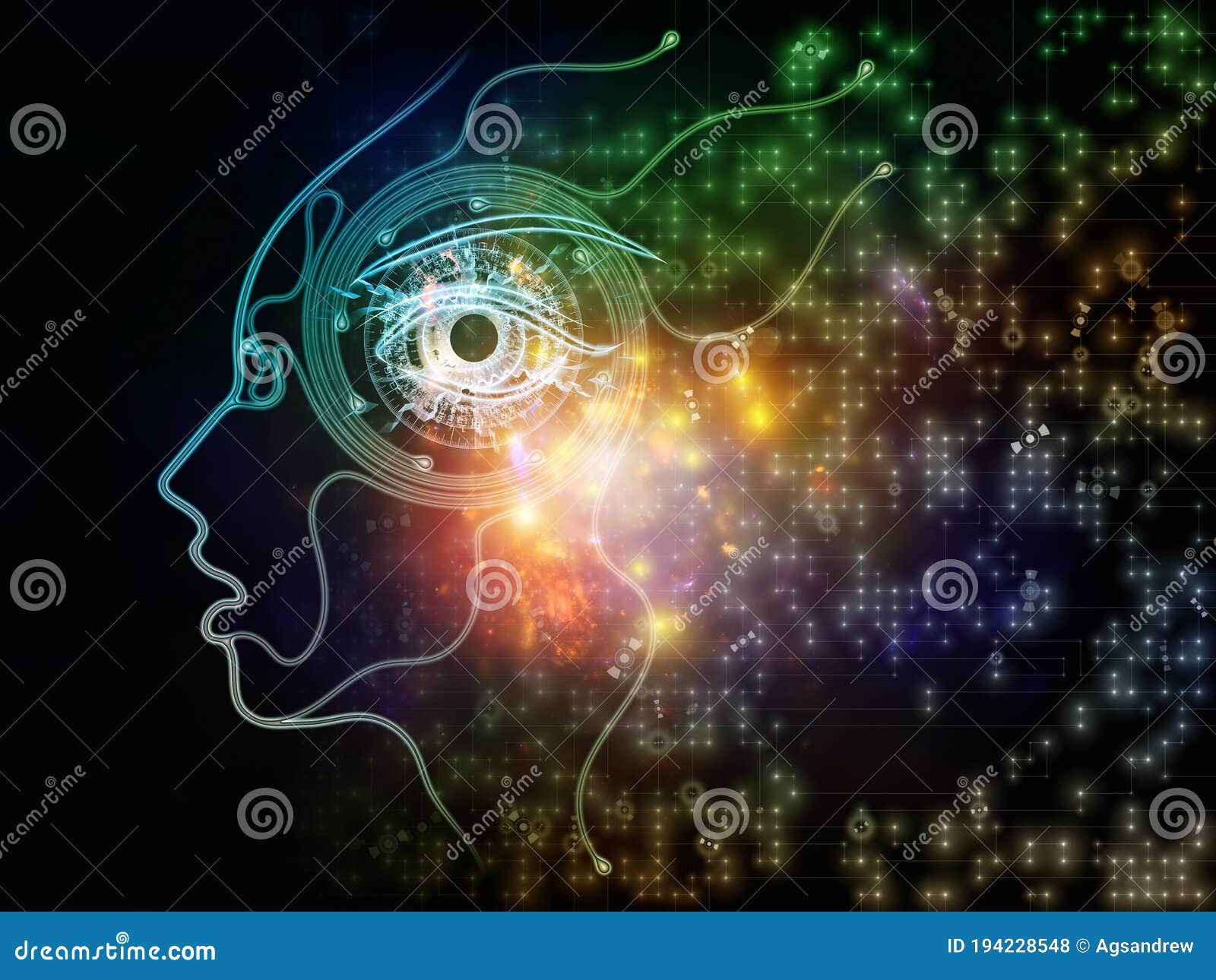 Digital Mind stock illustration. Illustration of mind - 194228548