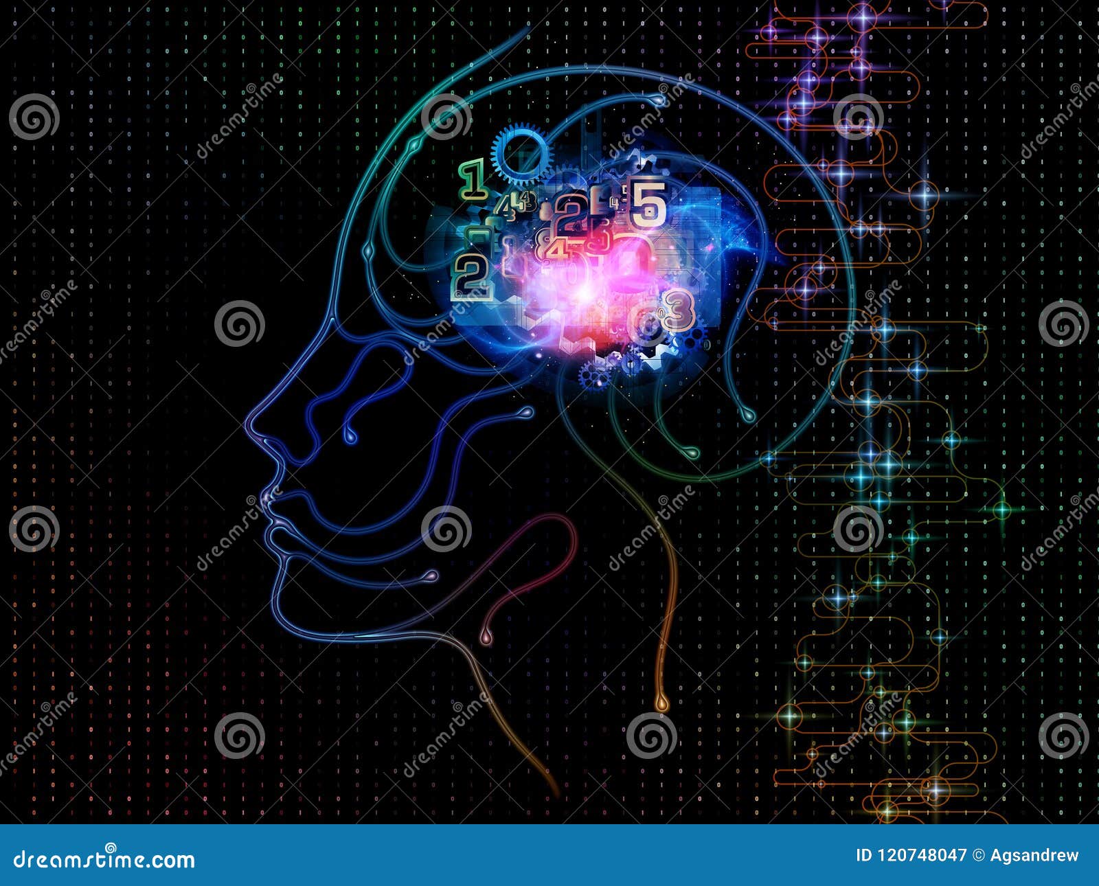 Machine Consciousness Processing Stock Illustration - Illustration of ...
