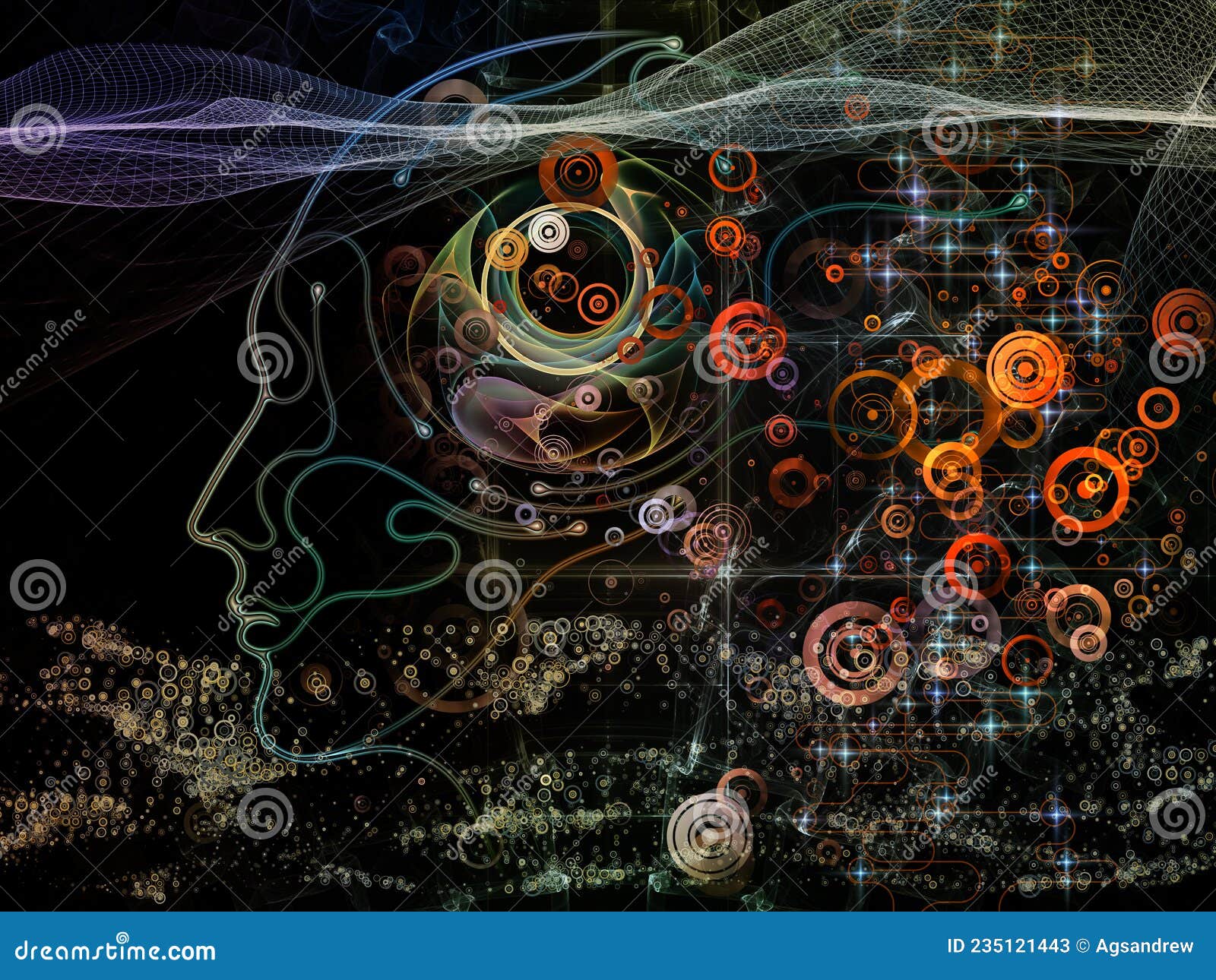 Stream of Machine Consciousness Stock Illustration - Illustration of ...