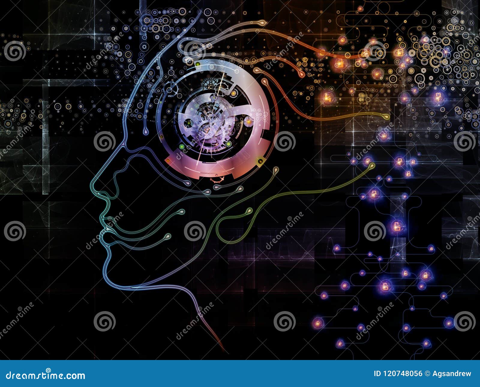 Machine Consciousness Abstraction Stock Illustration - Illustration of ...