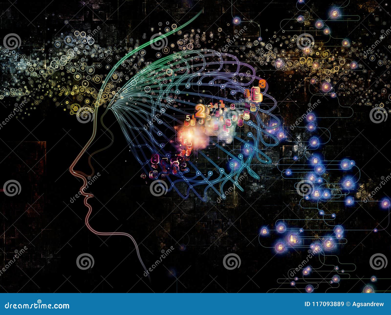 Game of Machine Consciousness Stock Illustration - Illustration of glow ...