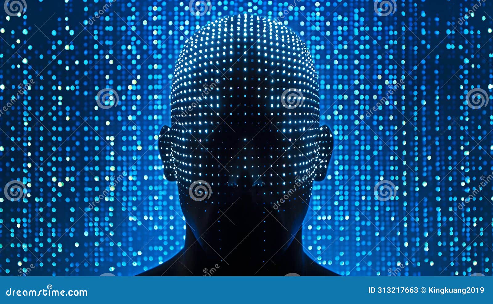 Digital Mind Silhouette stock illustration. Illustration of head ...