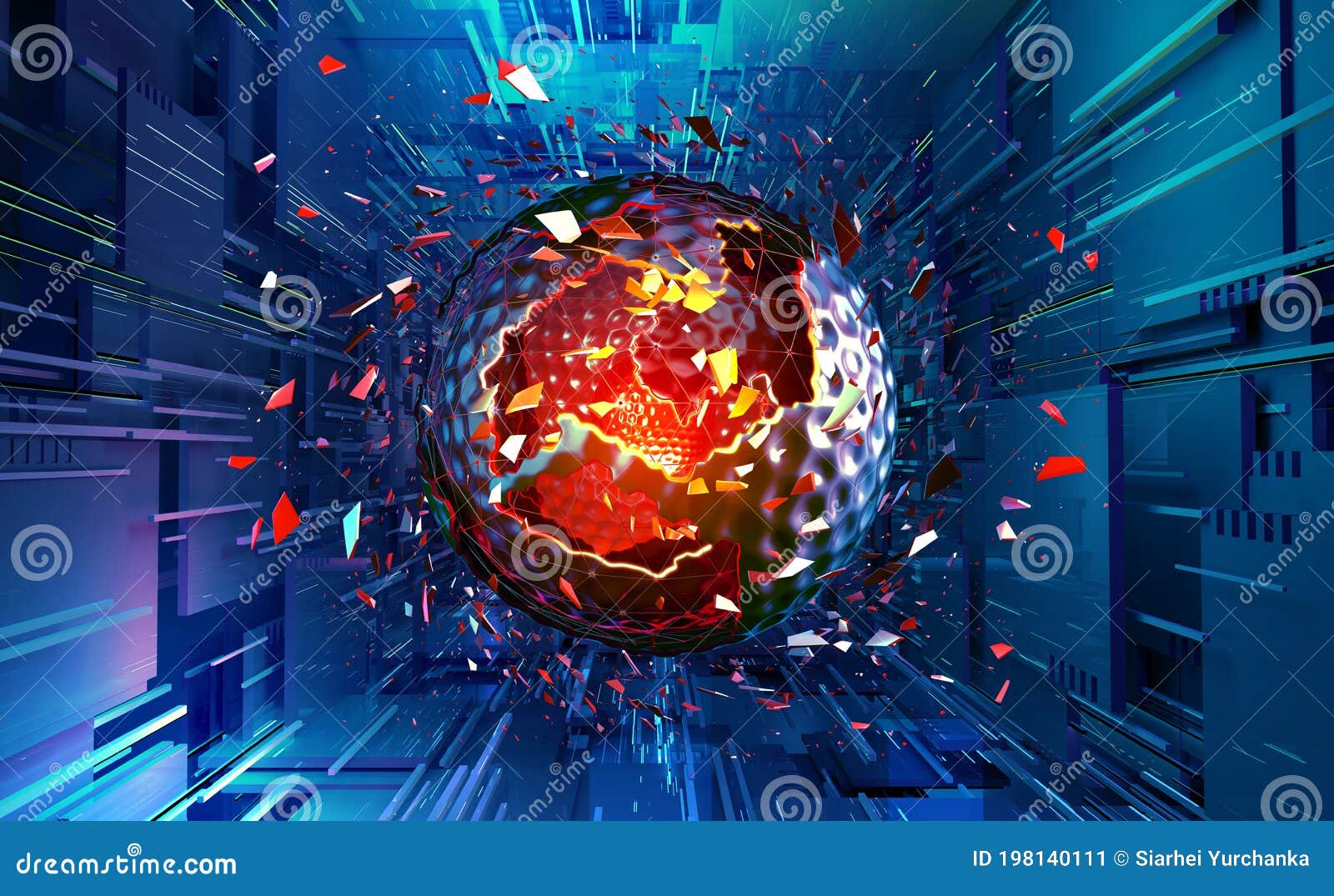 Digital Mind. Technocratic Concept of Future Stock Illustration ...