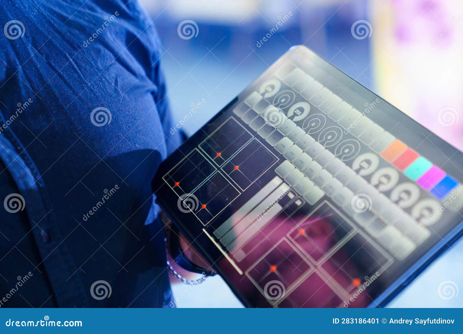 Digital Mixing Console in the Form of a Tablet Stock Image - Image of ...