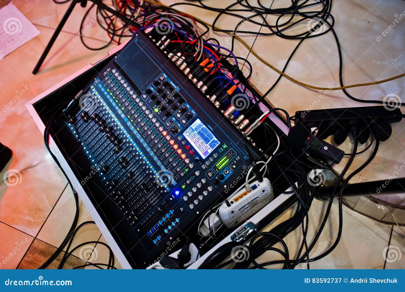 Digital Mixing Console. Sound Mixer Control Panel, Closeup of Au Stock ...