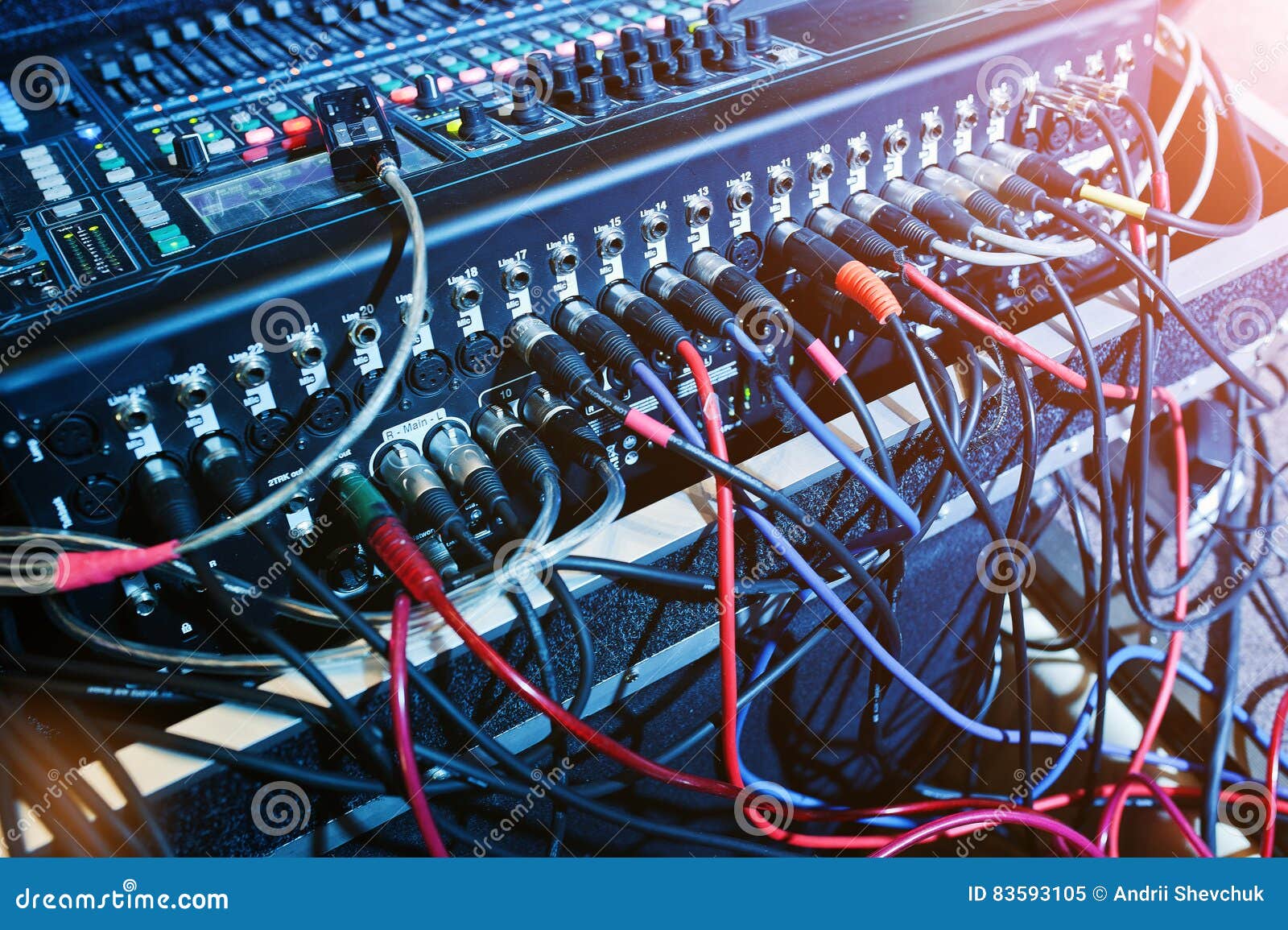 Digital Mixing Console. Sound Mixer Control Panel, Closeup of Au Stock ...