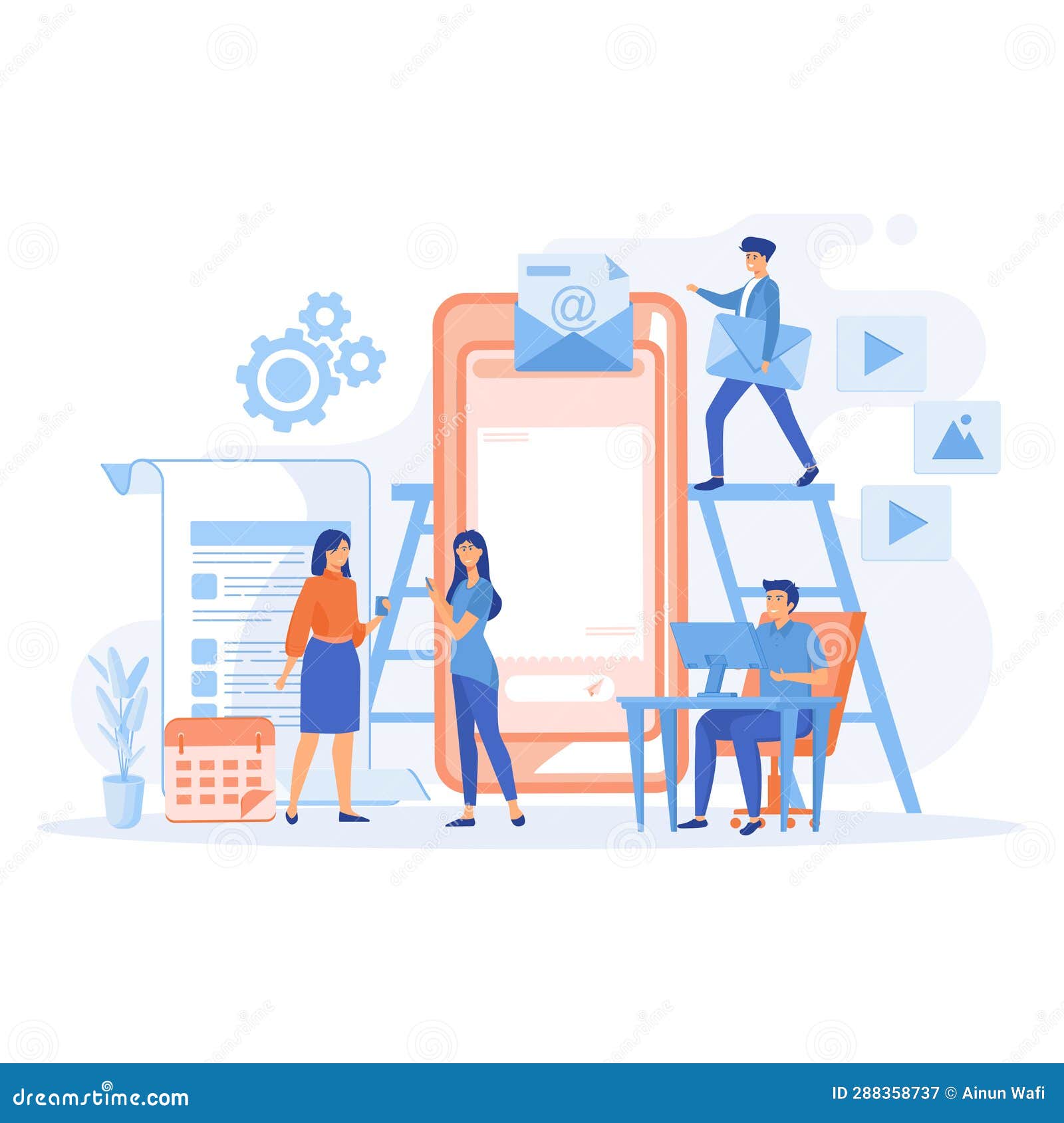 Digital Mobile Application Development and Design Process Concept, Stock Vector - Illustration ...