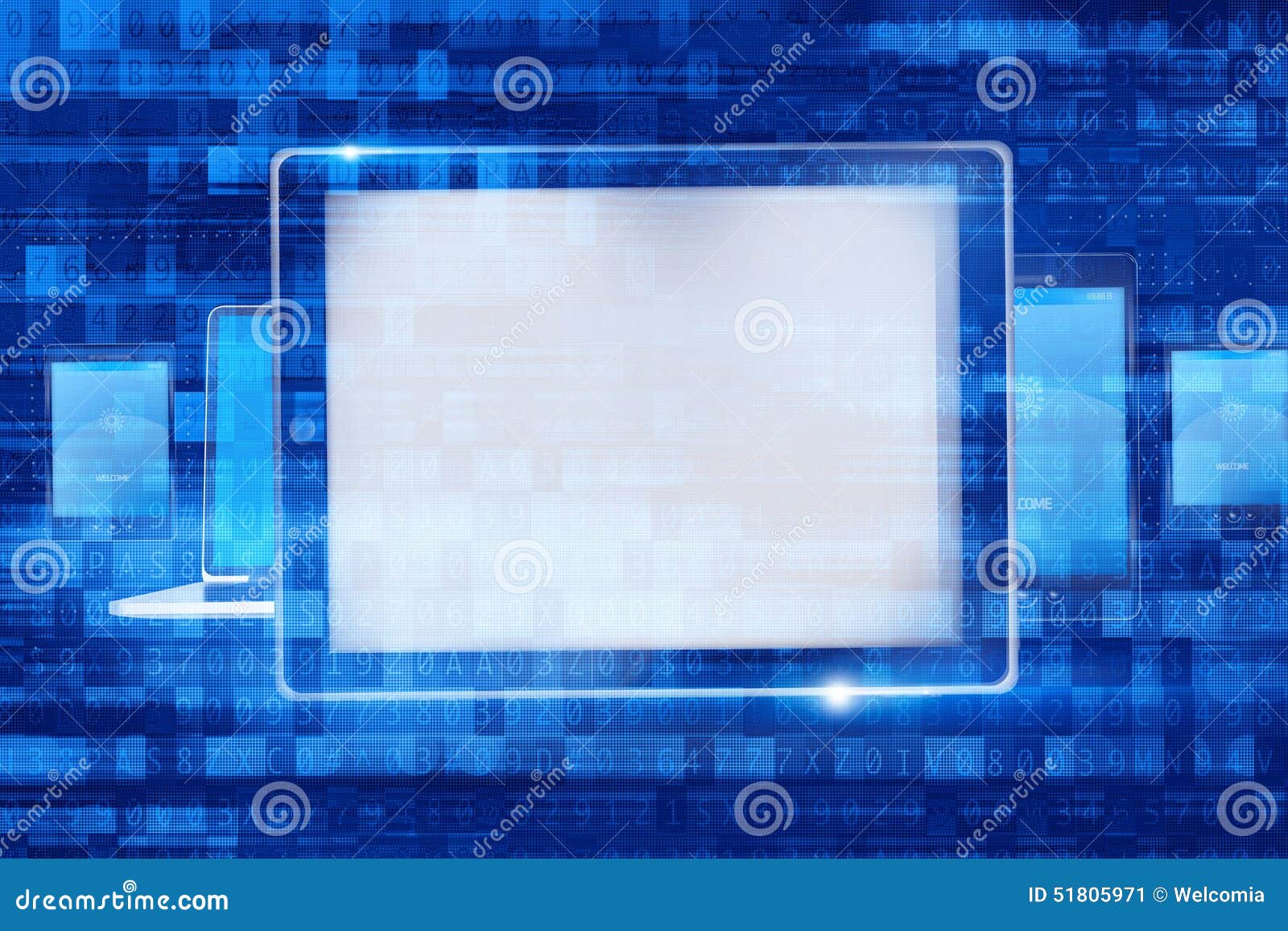 Digital Mobile Devices stock illustration. Illustration of network ...