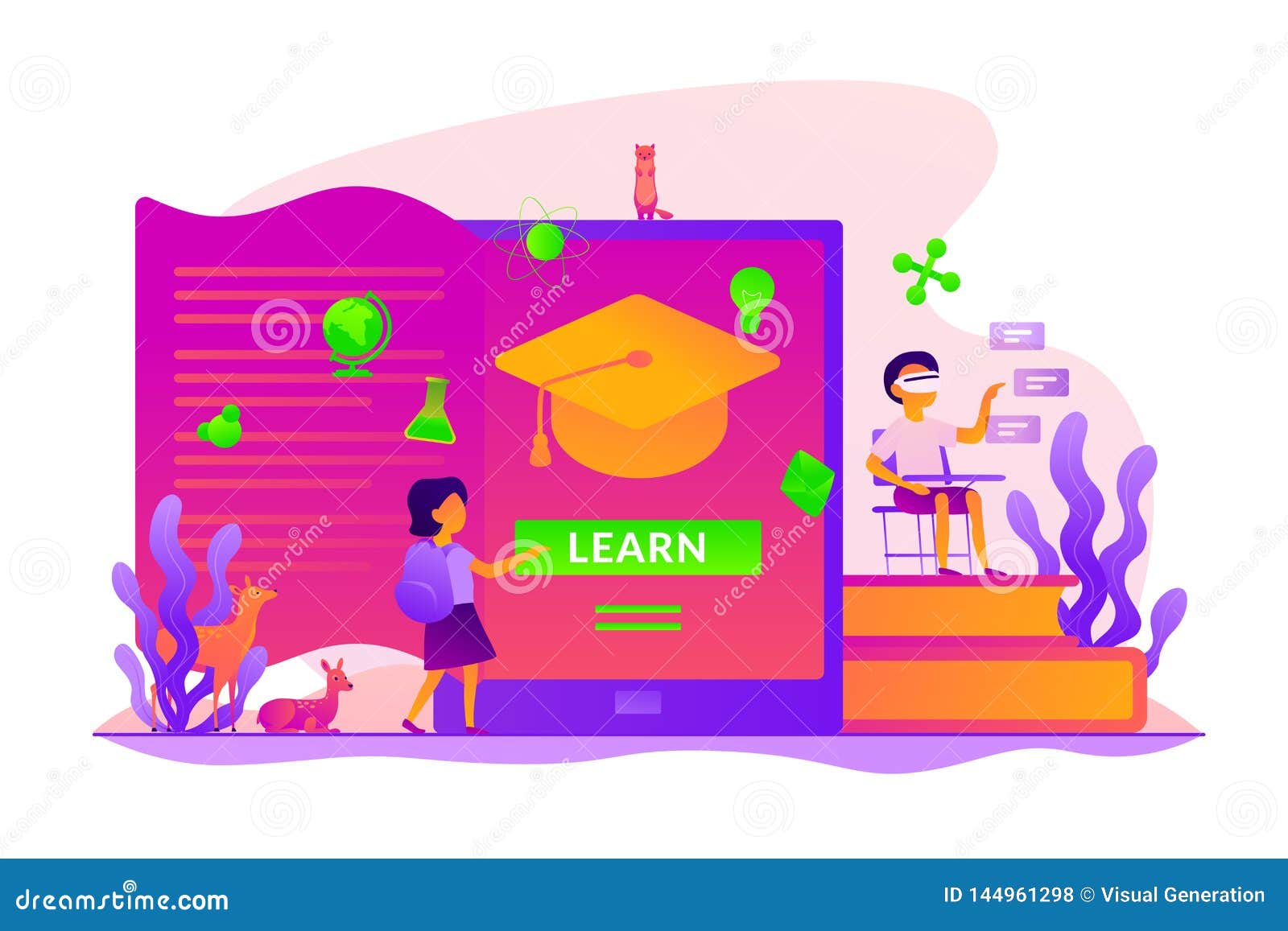 Digital Learning Concept Vector Illustration. Stock Vector ...