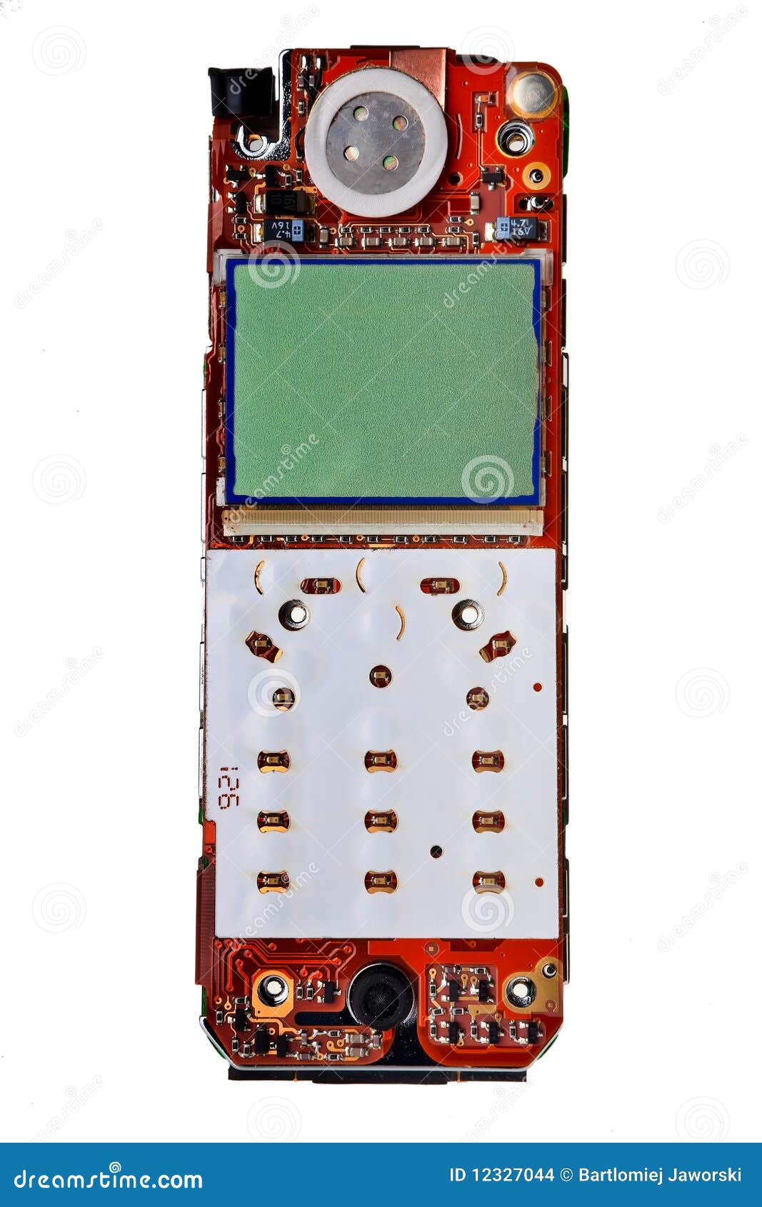 Digital mobile phone pcb. stock photo. Image of display - 12327044