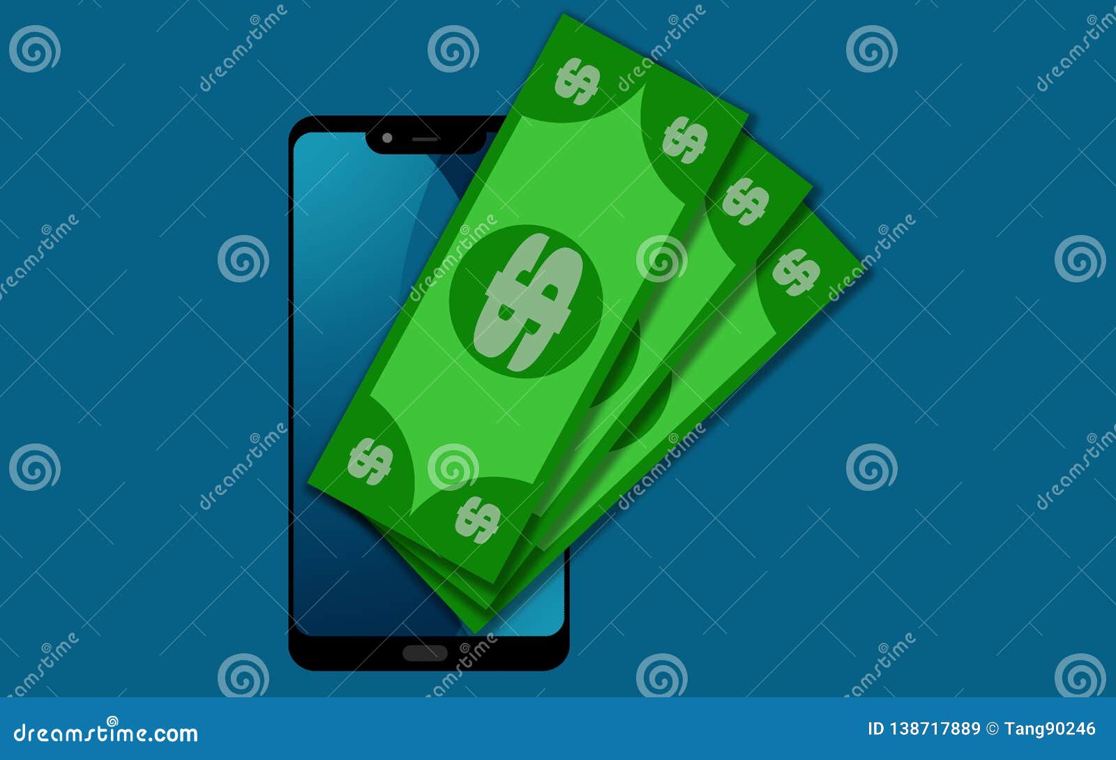 Digital Mobile Wallet Concept Stock Illustration - Illustration of icon ...