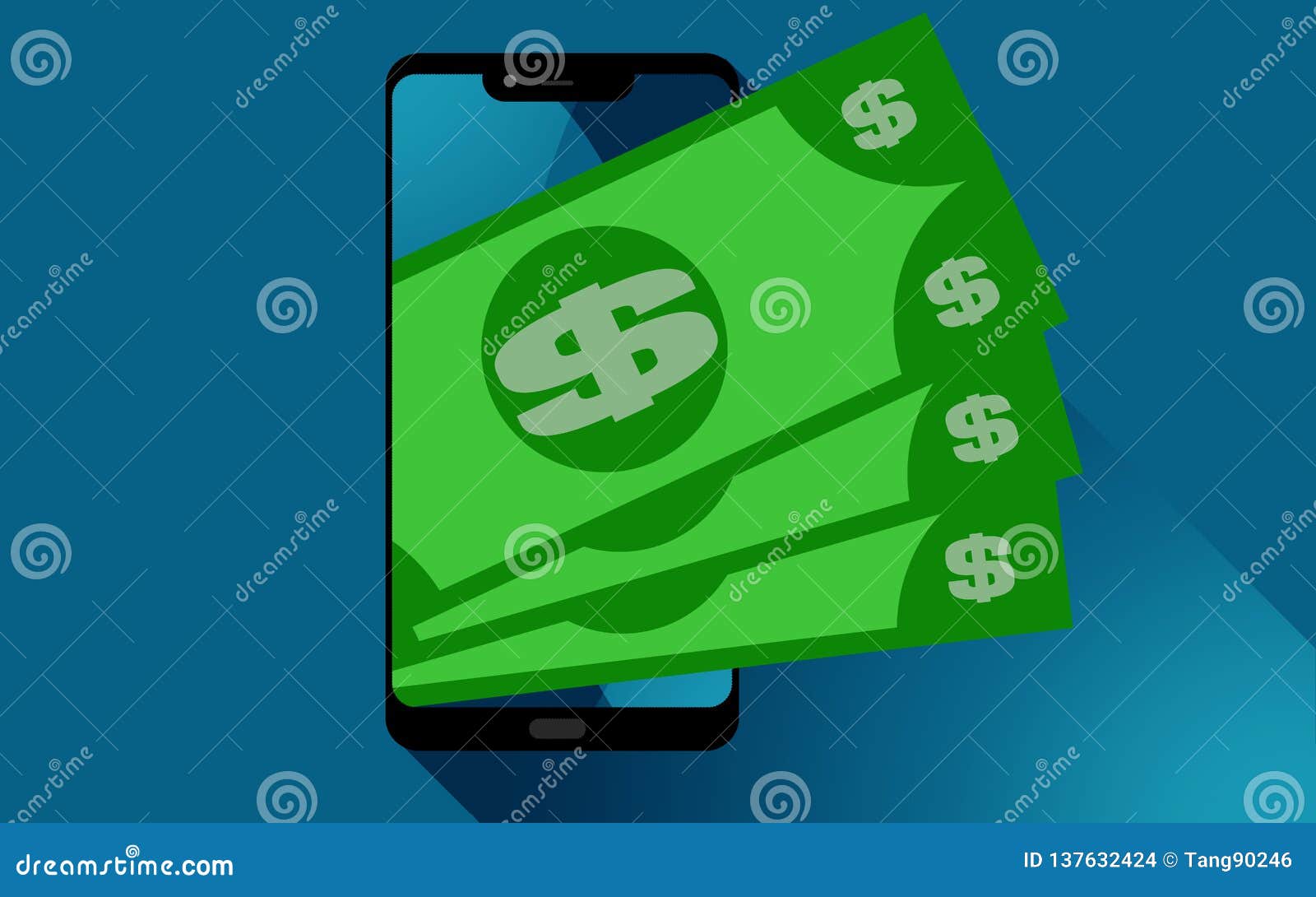 Digital Mobile Wallet Concept Stock Illustration - Illustration of ...