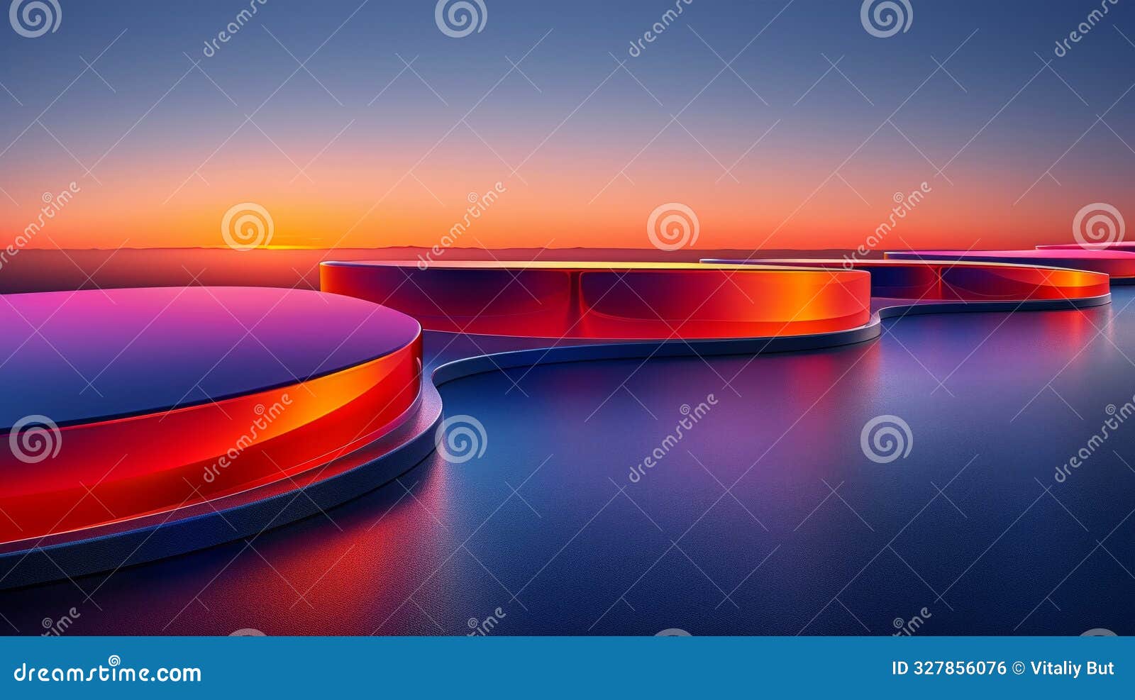 Rainbow Cyclorama Mockup Set In A Cave, With Colorful Translucent ...